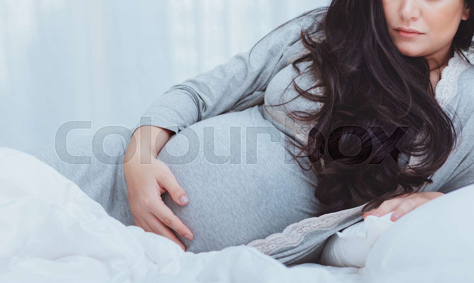 Beautiful Pregnant Woman at Home | Stock image | Colourbox