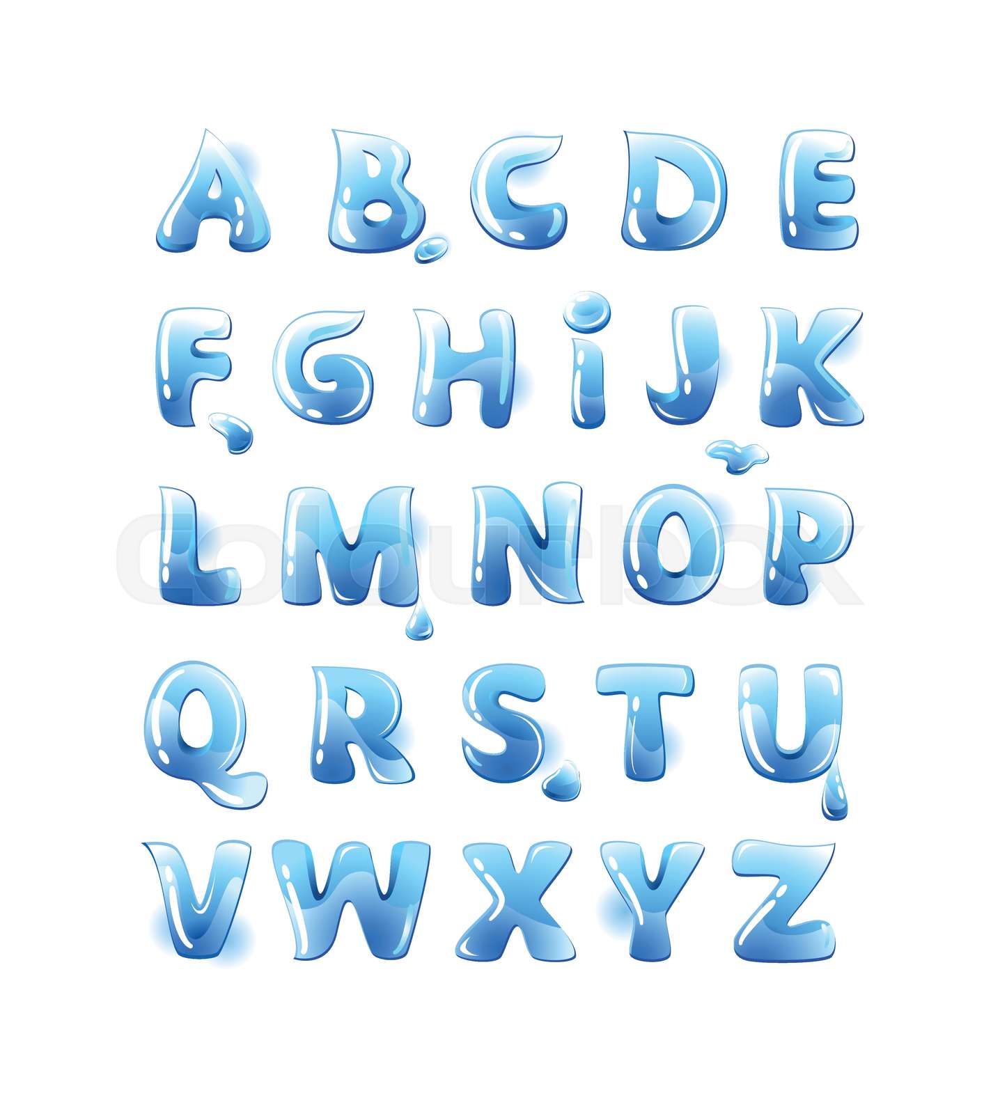 Water font | Stock vector | Colourbox