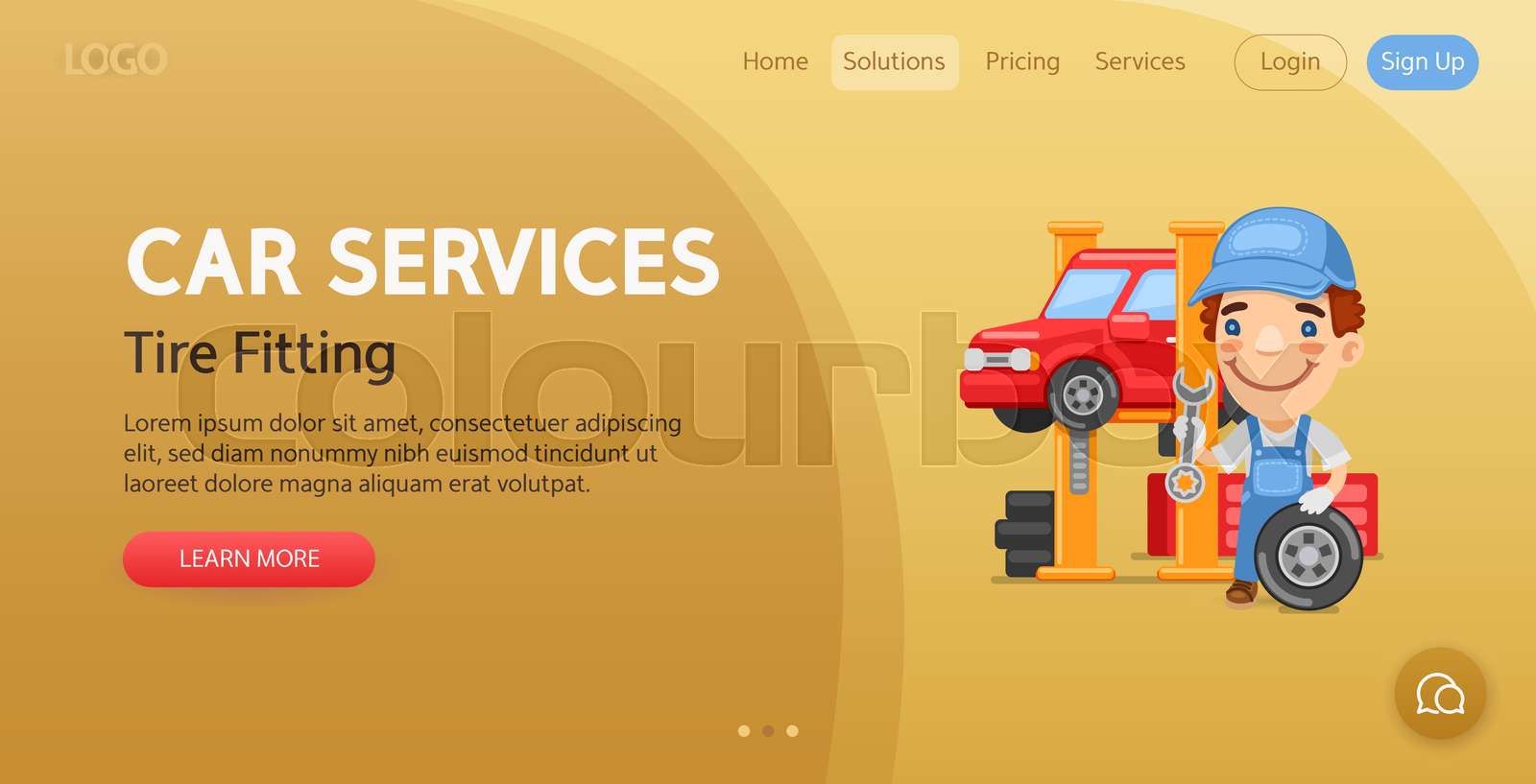 Car Services Website Template | Stock vector | Colourbox