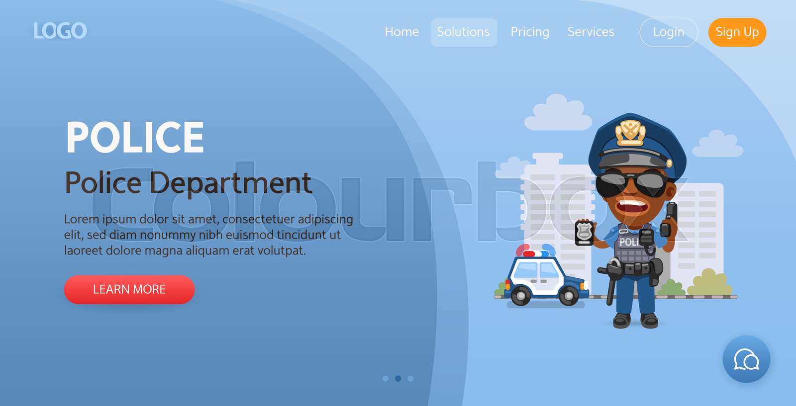 Police Website Template | Stock vector | Colourbox