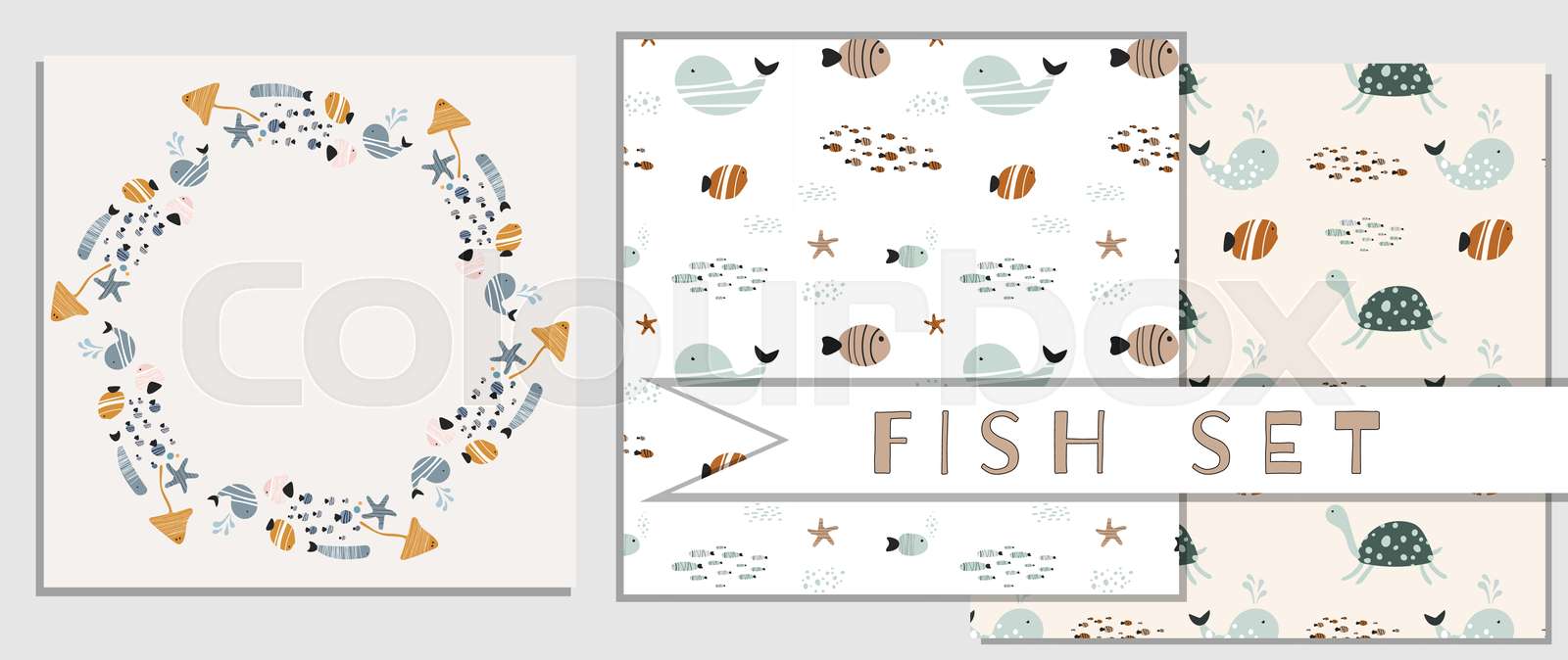 Sea world set in vector | Stock vector | Colourbox