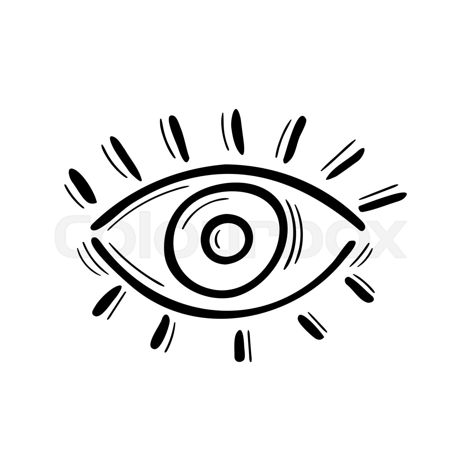 Evil eye. Magical hand drawn sign. Mystical elements. Doodle abstract ...