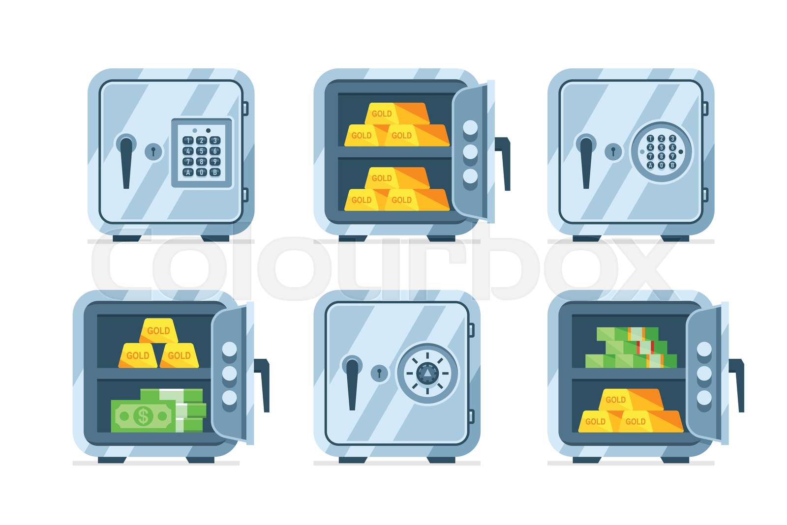 Metal Safes | Stock vector | Colourbox