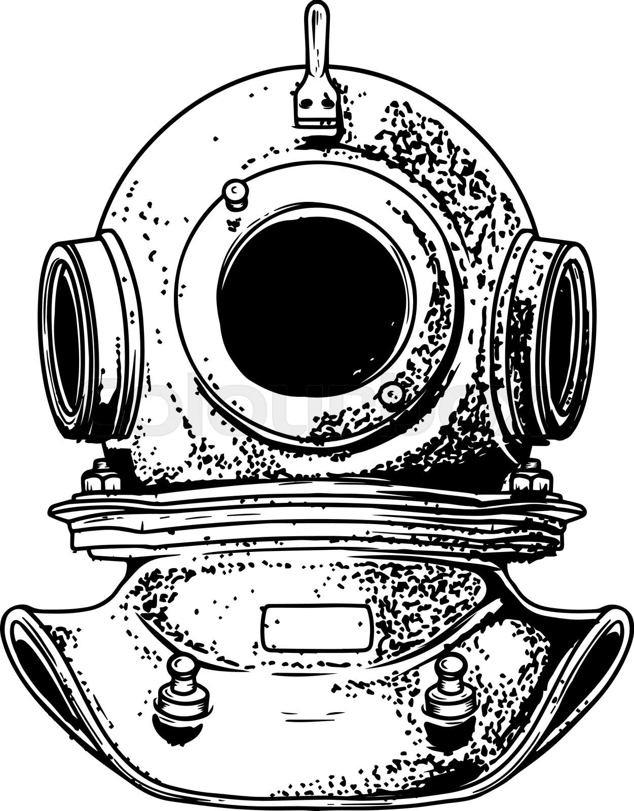 Deep Sea Diving Helmet Drawing