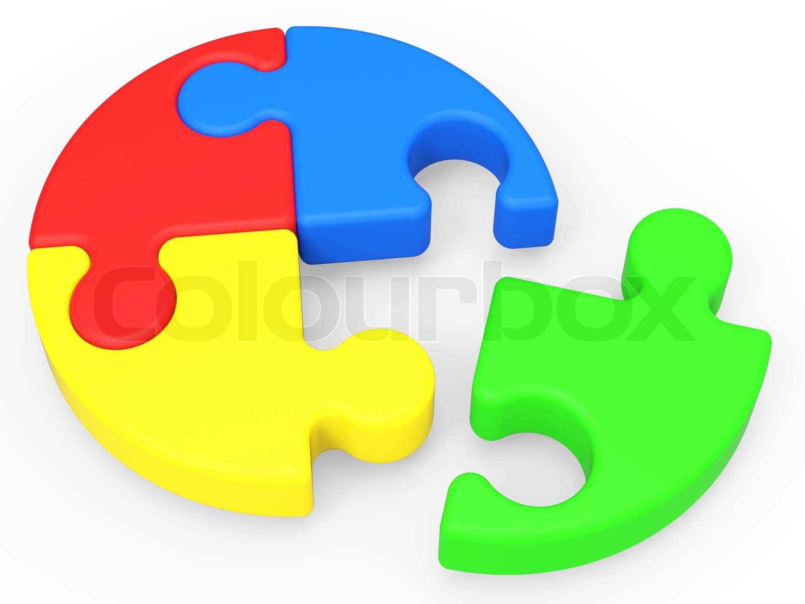 Unfinished Puzzle Shows Solving And Ending | Stock image | Colourbox