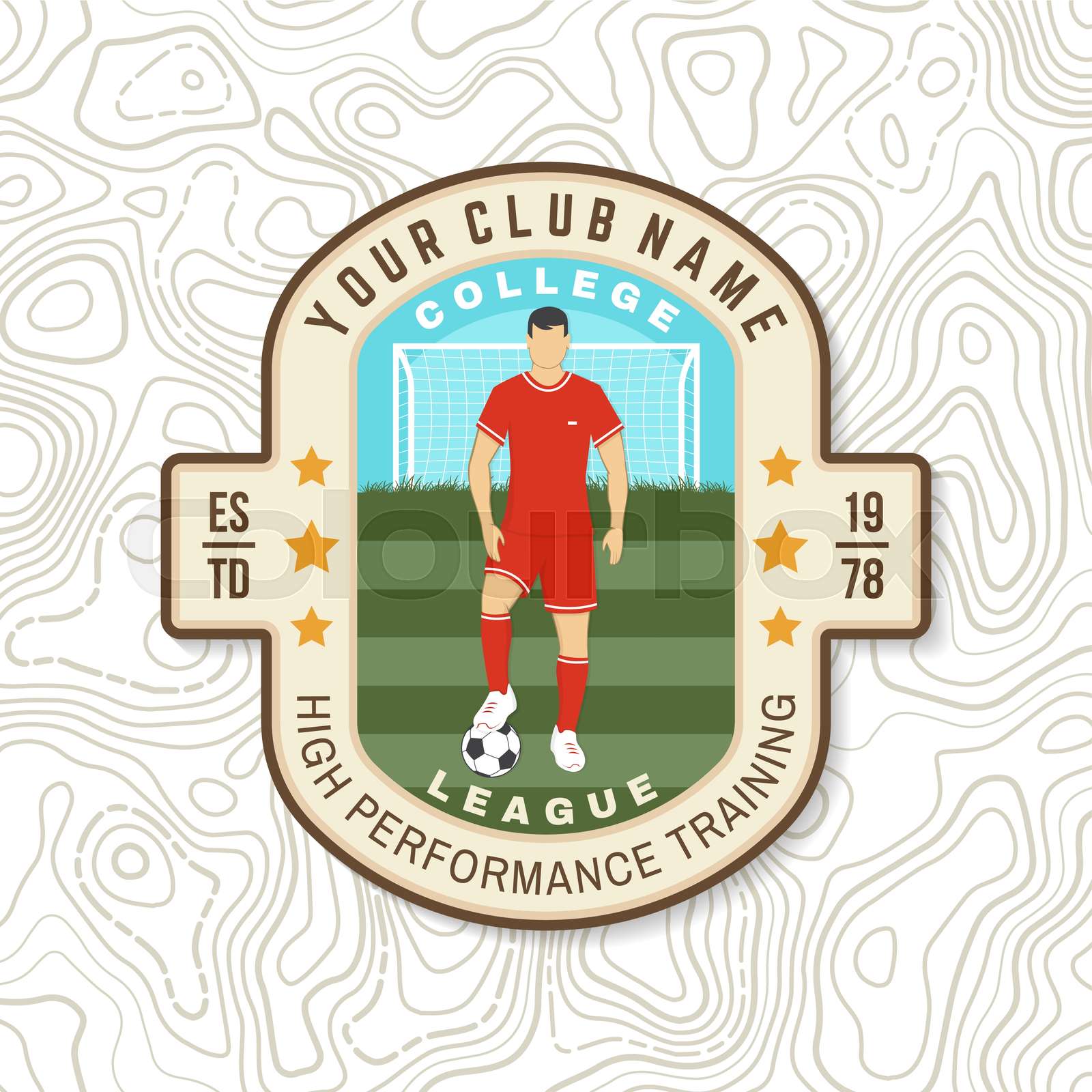 Soccer, football club patch design. Vector illustration. | Stock vector ...