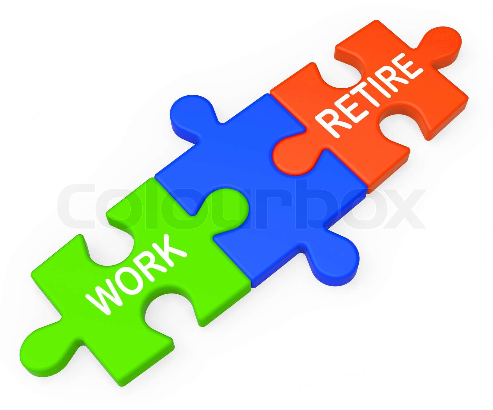 Work Retire Shows Choice Working Or Retirement | Stock image | Colourbox