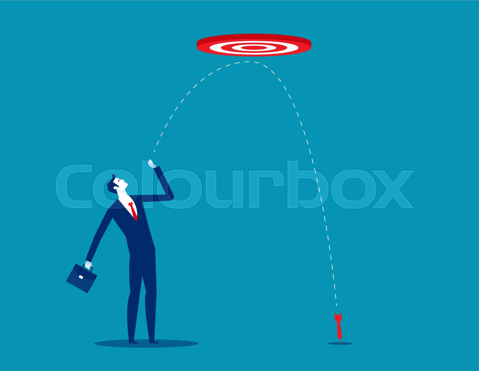 Miss target. Business cartoon vector illustration concept | Stock ...