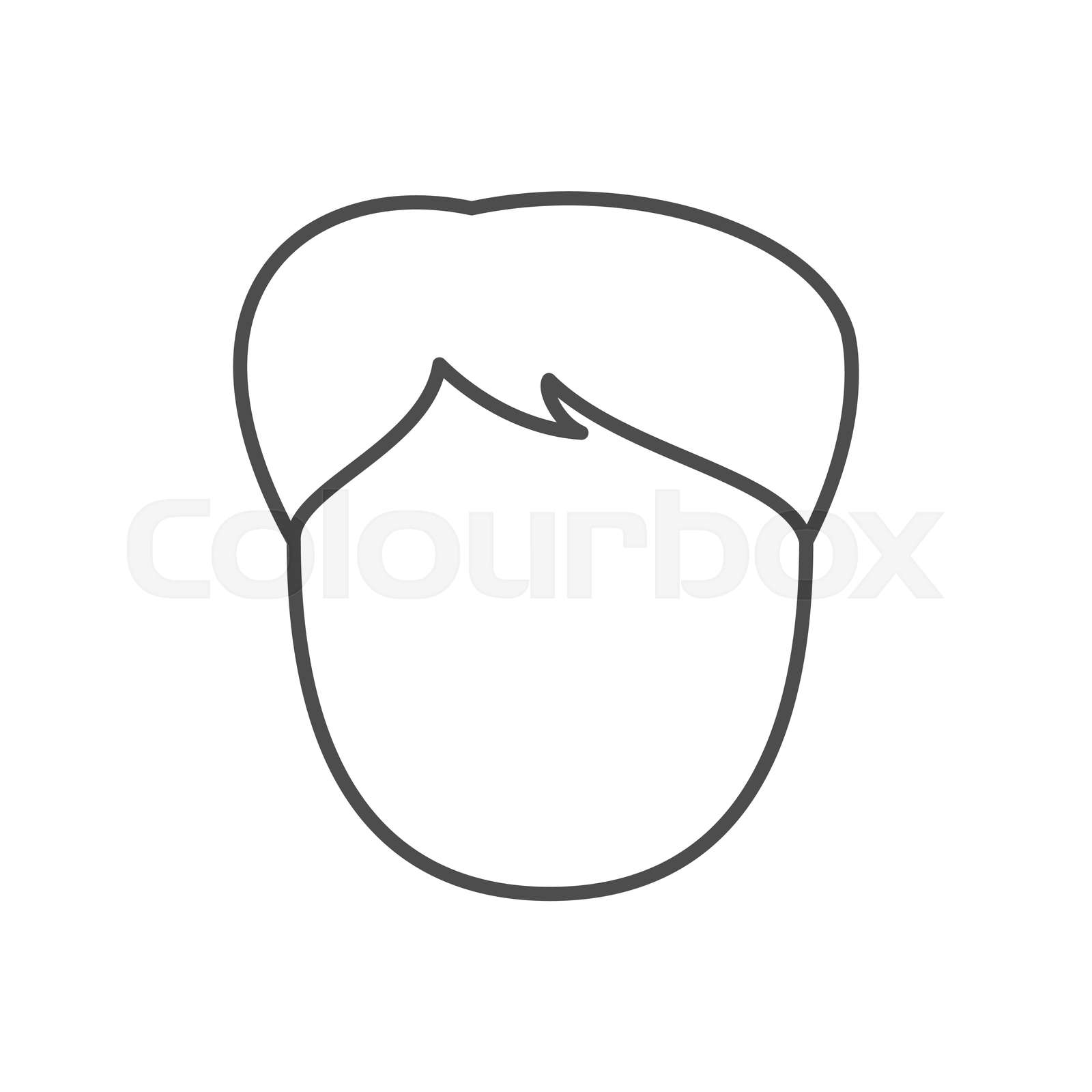 Man head line outline icon | Stock vector | Colourbox