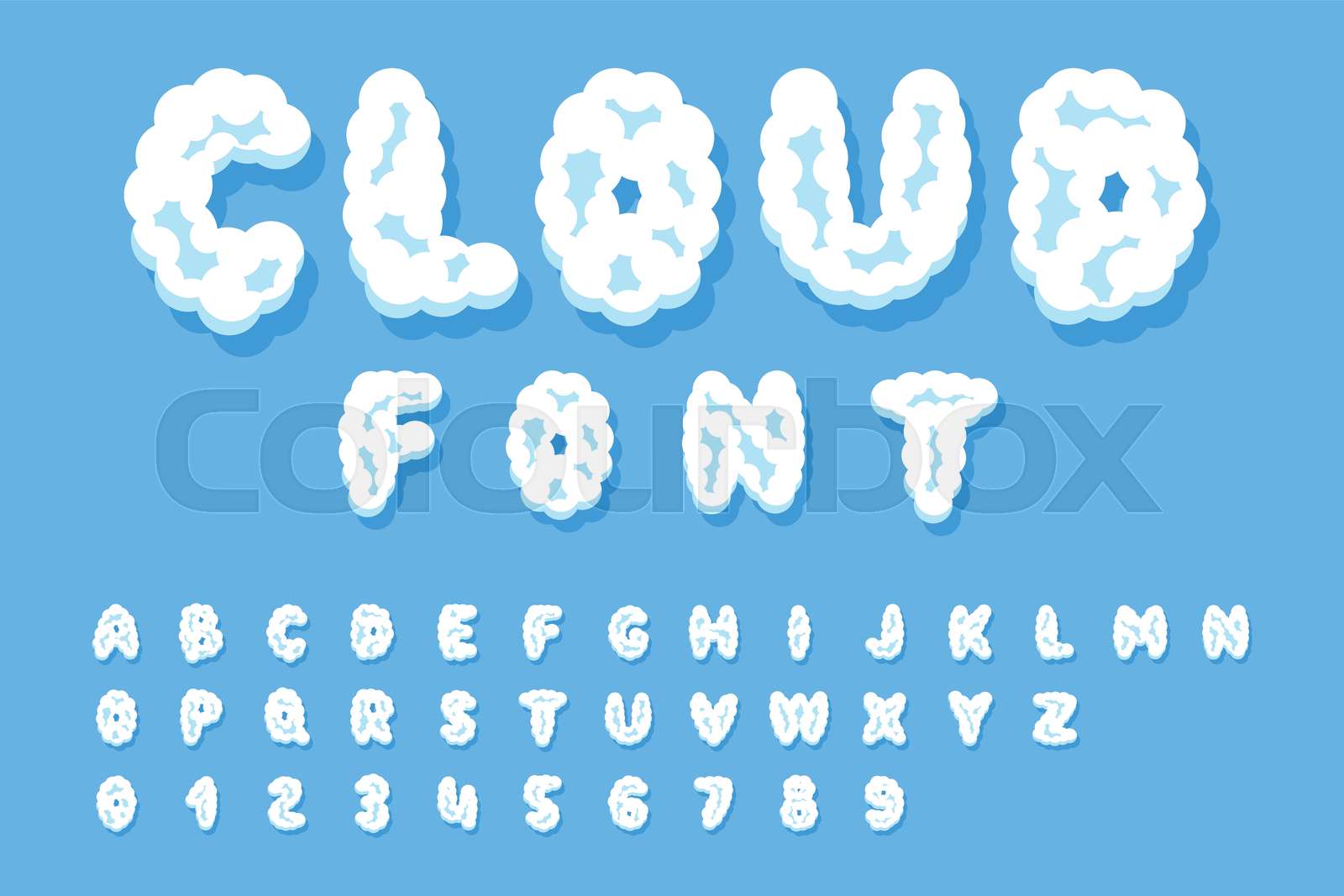 Cloud font | Stock vector | Colourbox