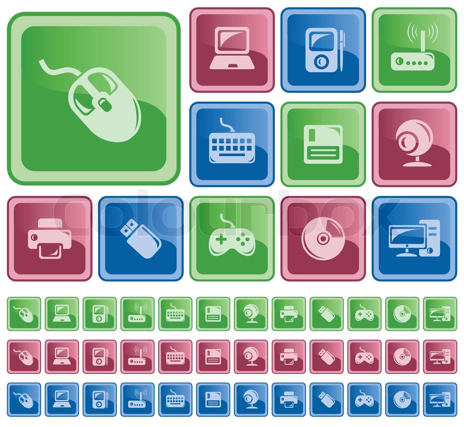 Hardware button set | Stock vector | Colourbox