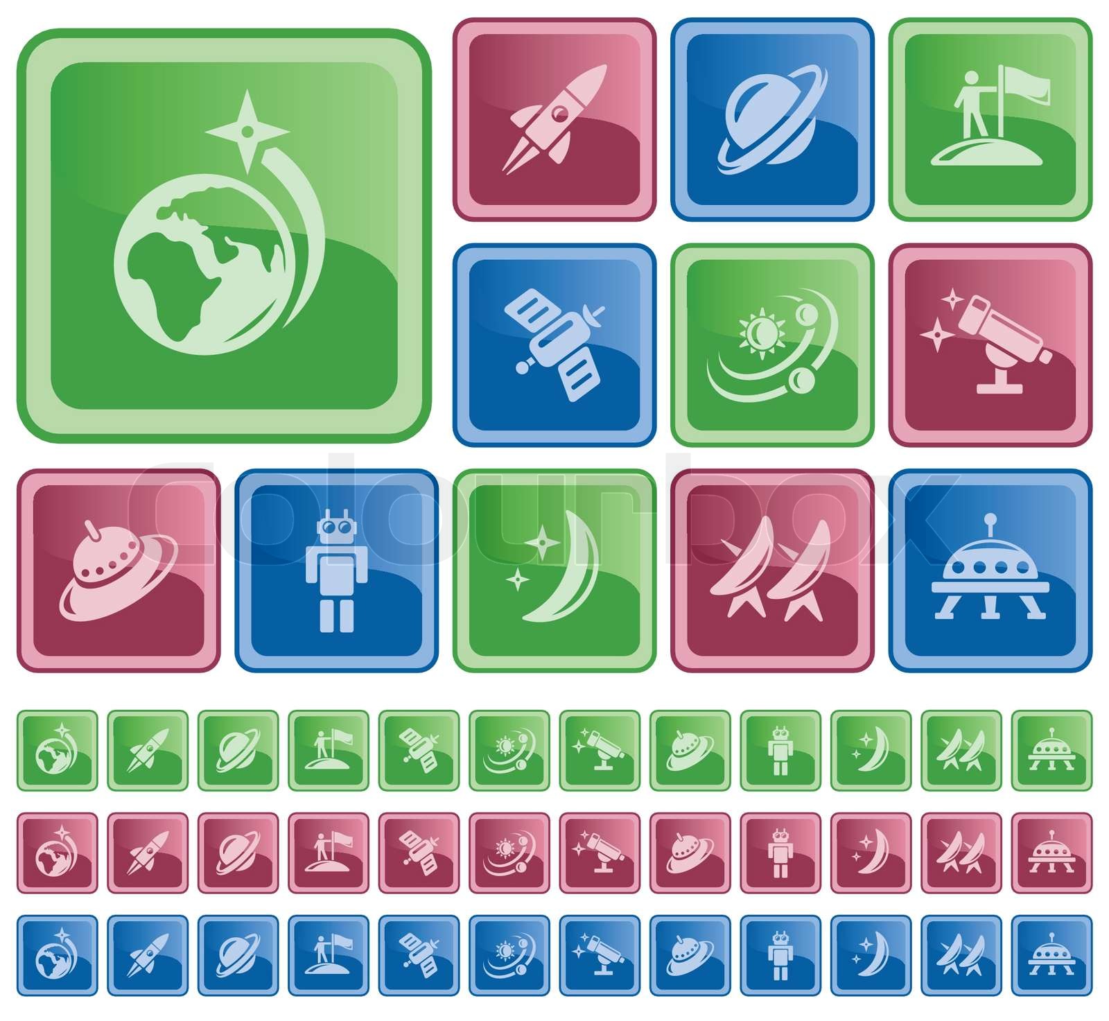 Space button set | Stock vector | Colourbox