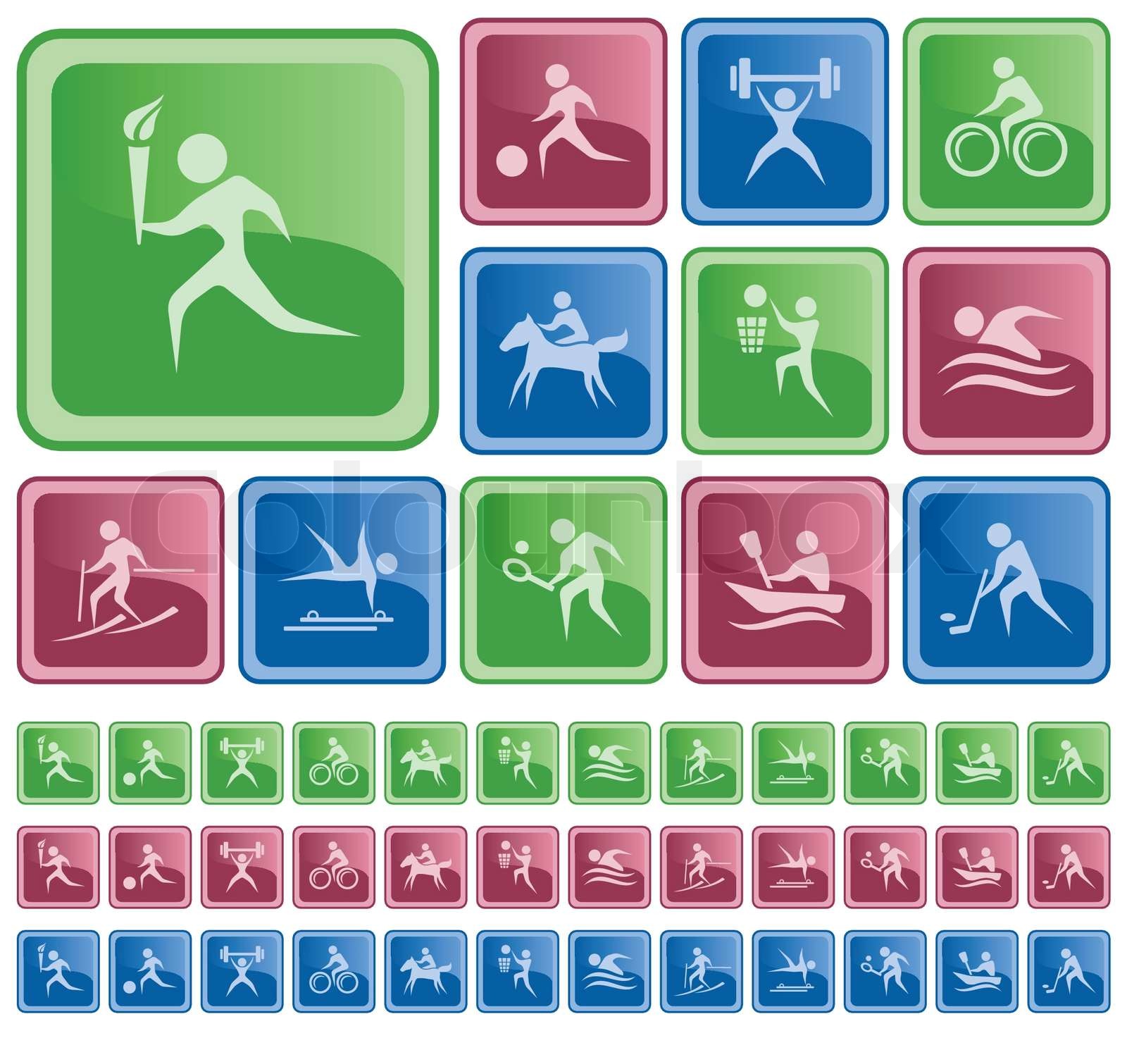 Sport button set | Stock vector | Colourbox