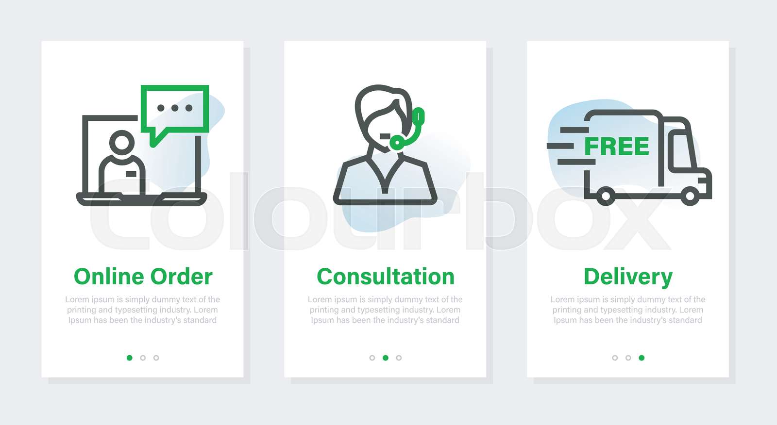 Vector banners with online order and delivery images | Stock vector ...