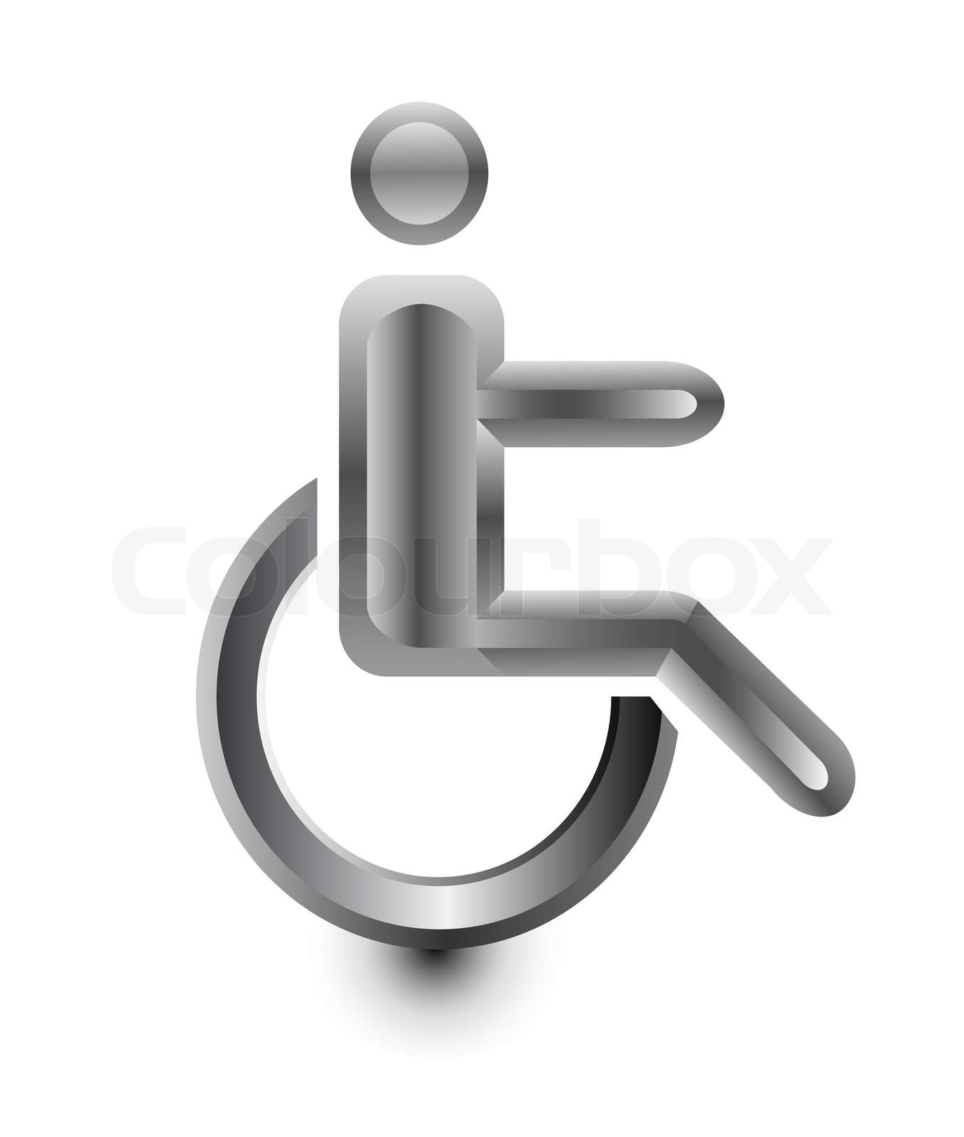 disabled Stick man in wheelchair illustration | Stock image | Colourbox