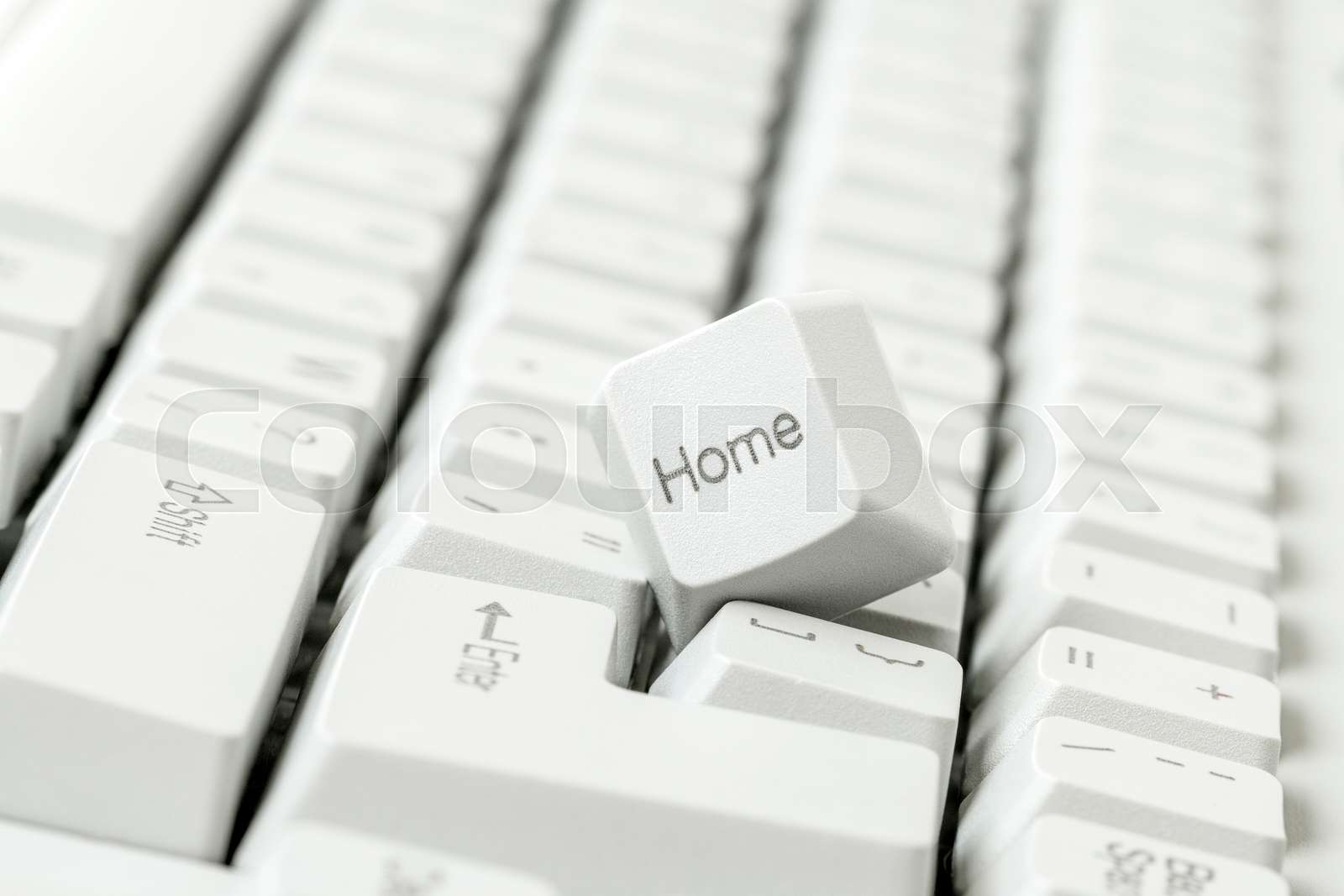 HOME key removed from a keyboard laying on the keyboard | Stock image ...