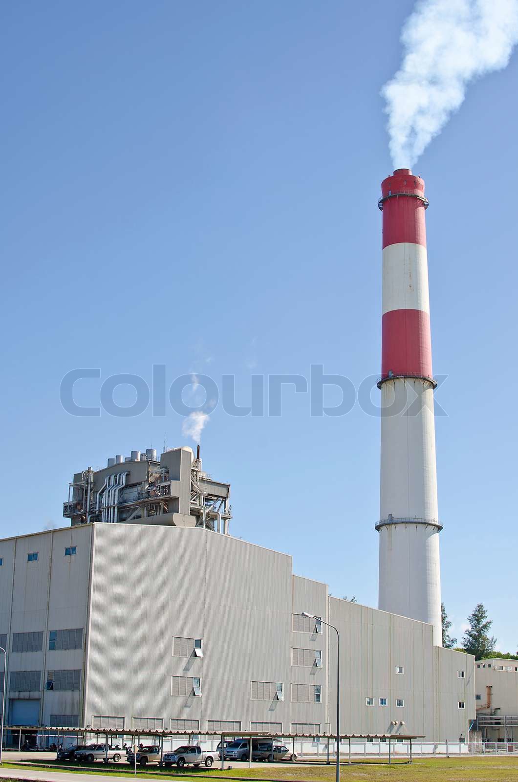 Fuel Oil Power Plant with Red Stack | Stock image | Colourbox