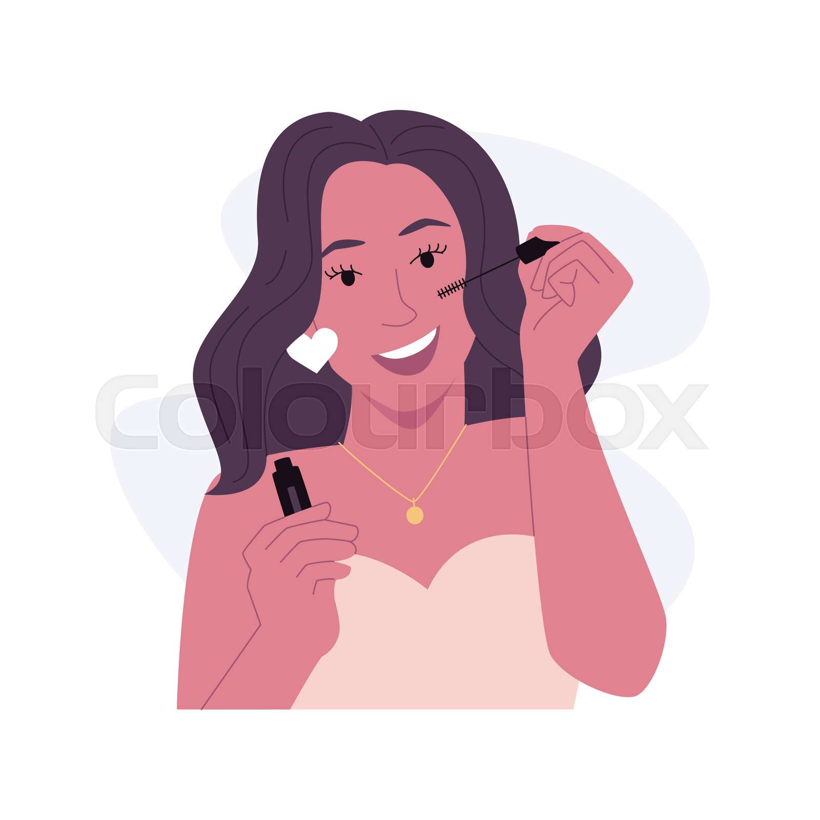 Doing Makeup Isolated Cartoon Vector Illustrations Stock Vector