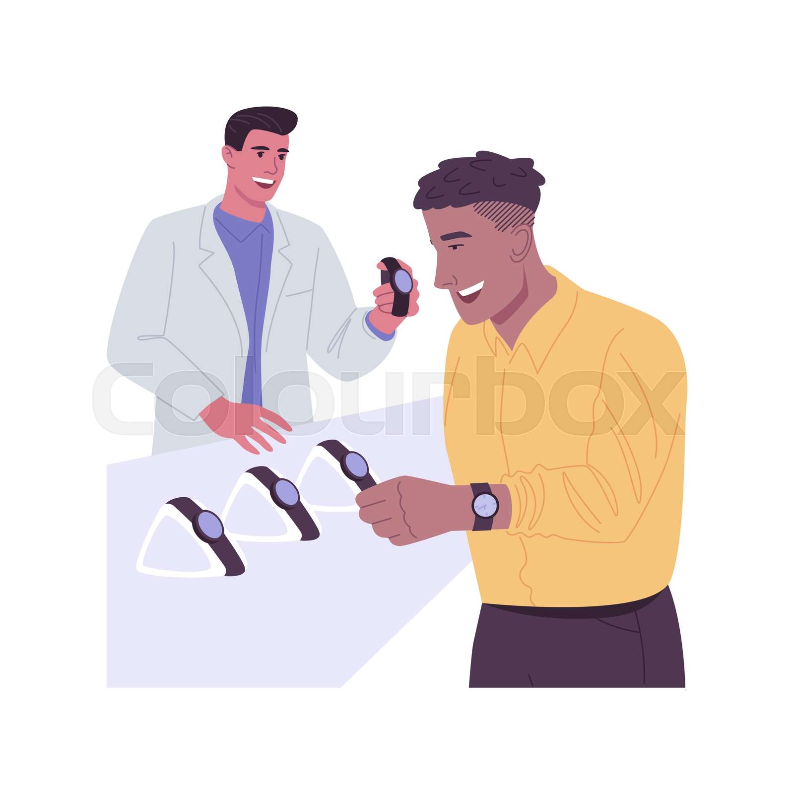 Buying a new watch isolated cartoon vector illustrations. | Stock ...