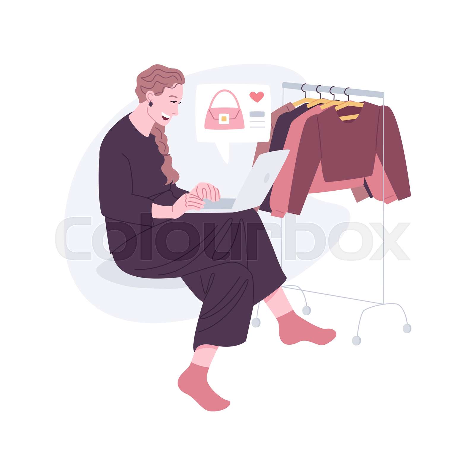 Choosing clothes online isolated cartoon vector illustrations. | Stock ...