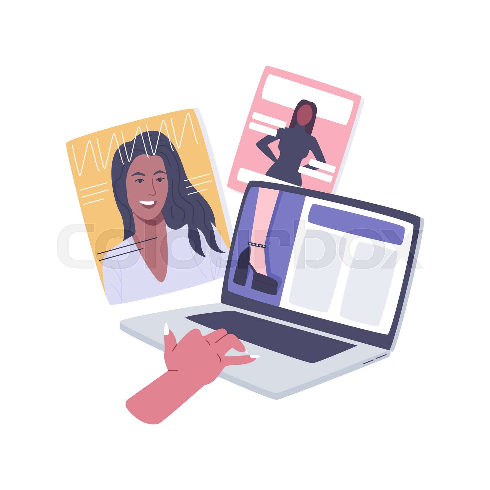 Fashion blog isolated cartoon vector illustrations. | Stock vector ...