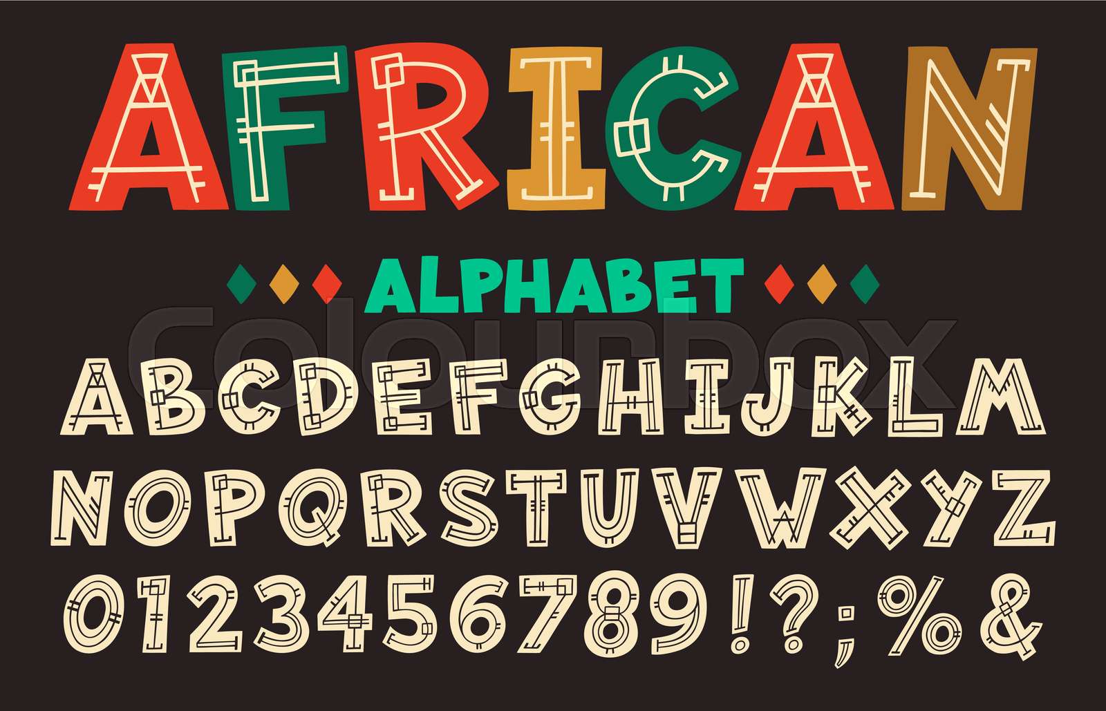 Tribal Font Alphabet