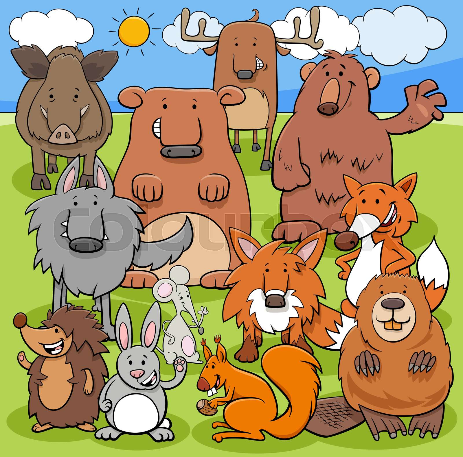 Group Of Animals Cartoon