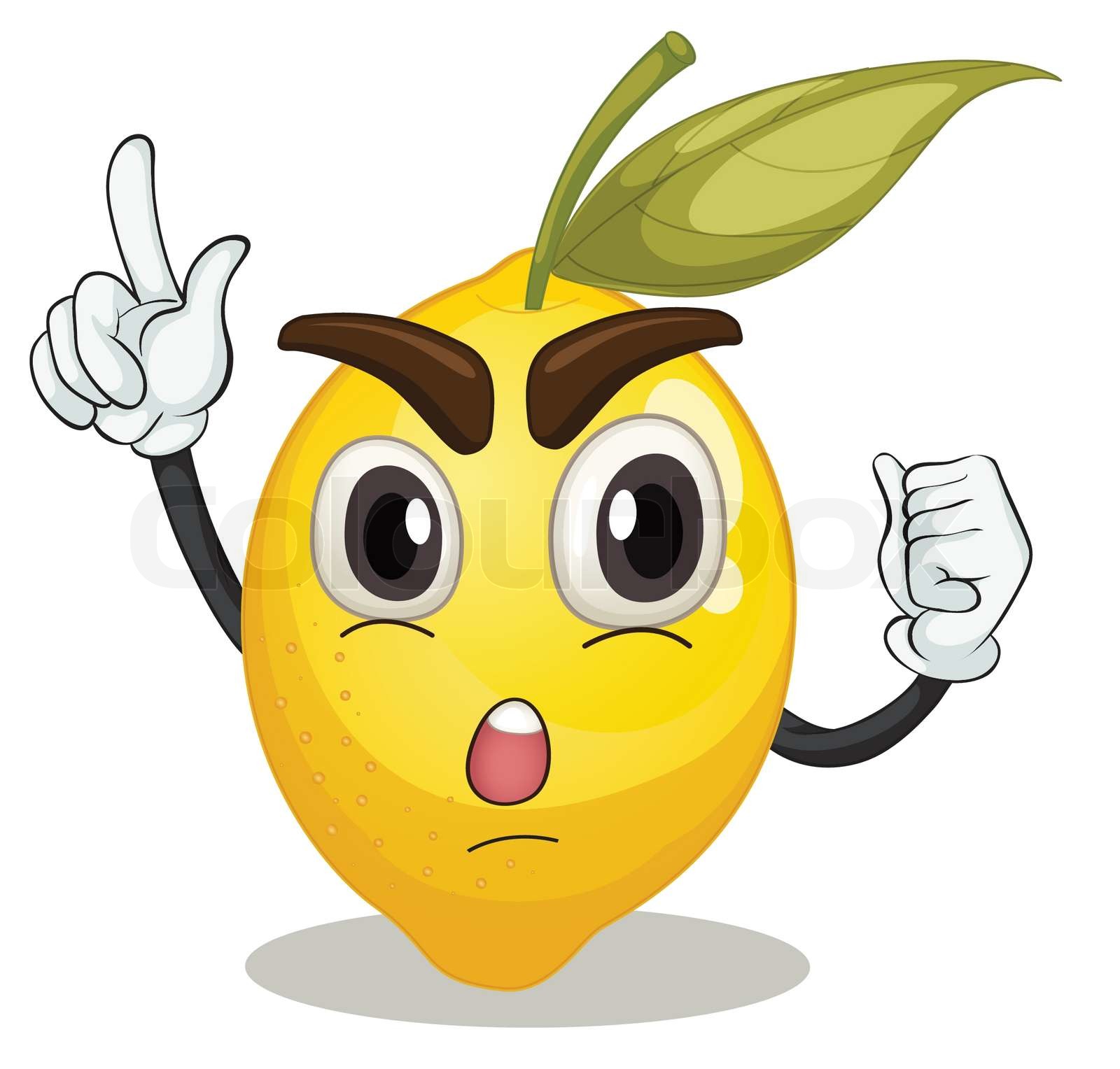 citron smiley på hvid baggrund | Stock vektor | Colourbox