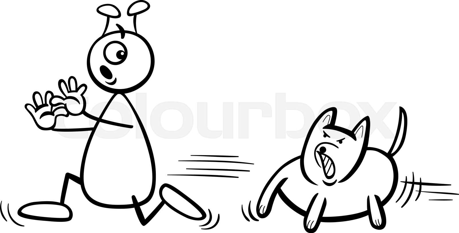 alien and dog cartoon coloring page | Stock vector | Colourbox