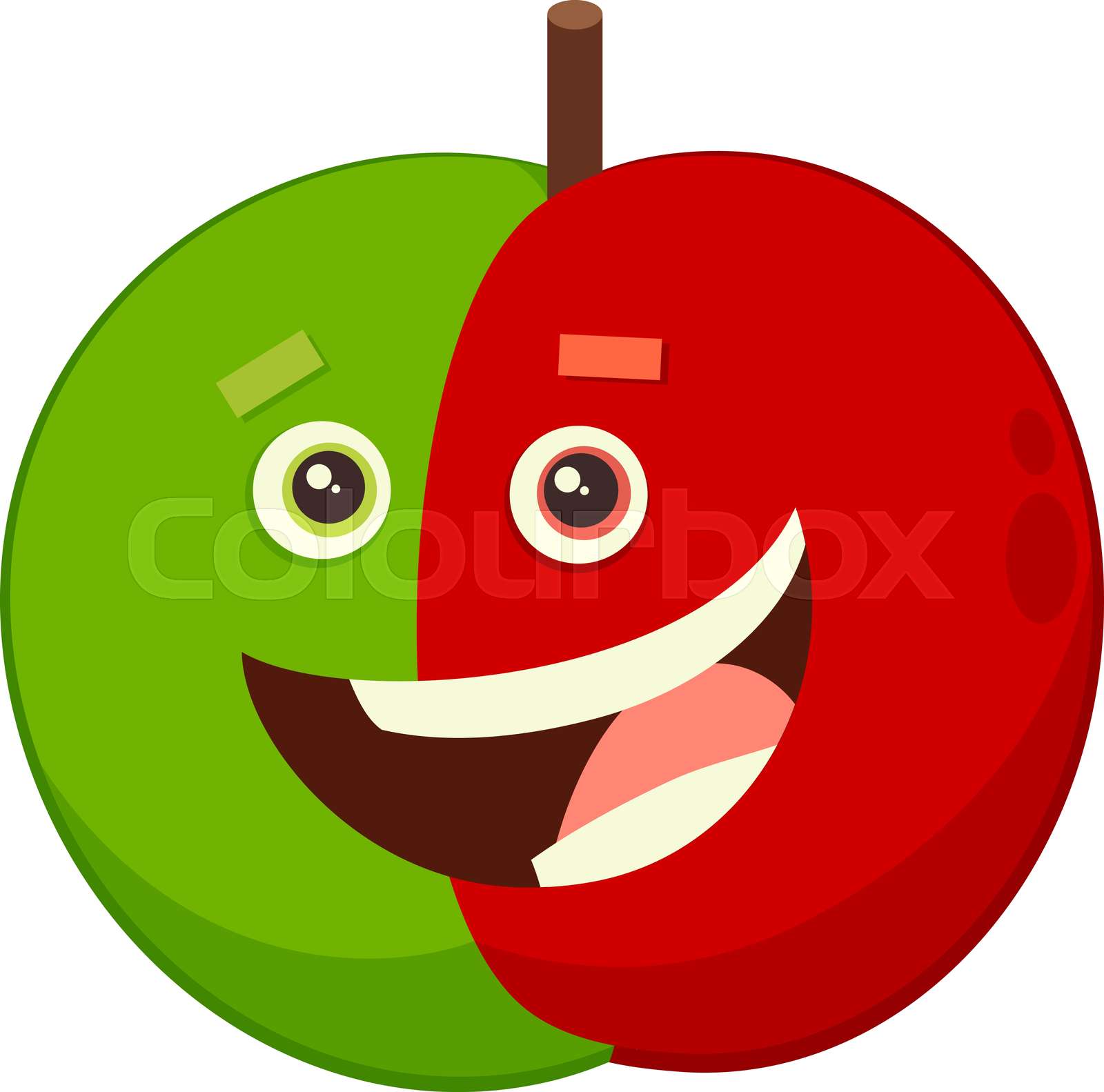 cartoon apple fruit character | Stock vector | Colourbox
