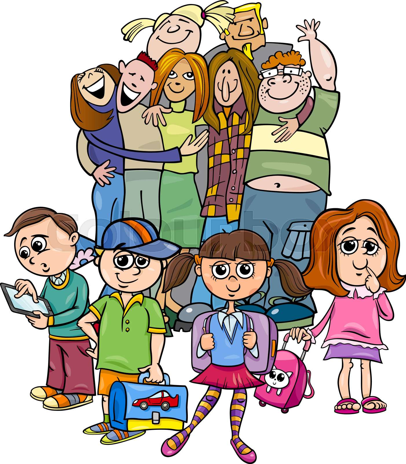 Group Of Cartoon Kids