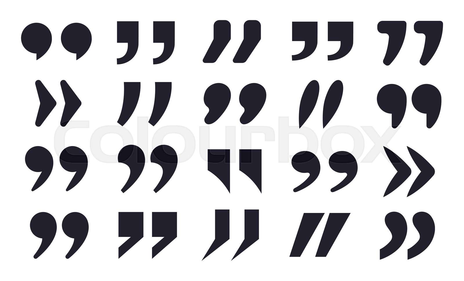 Quote icon. Quotations marks symbols, double comma punctuation text ...