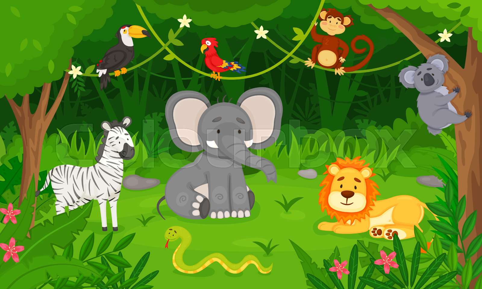 Cartoon Jungle Elephant
