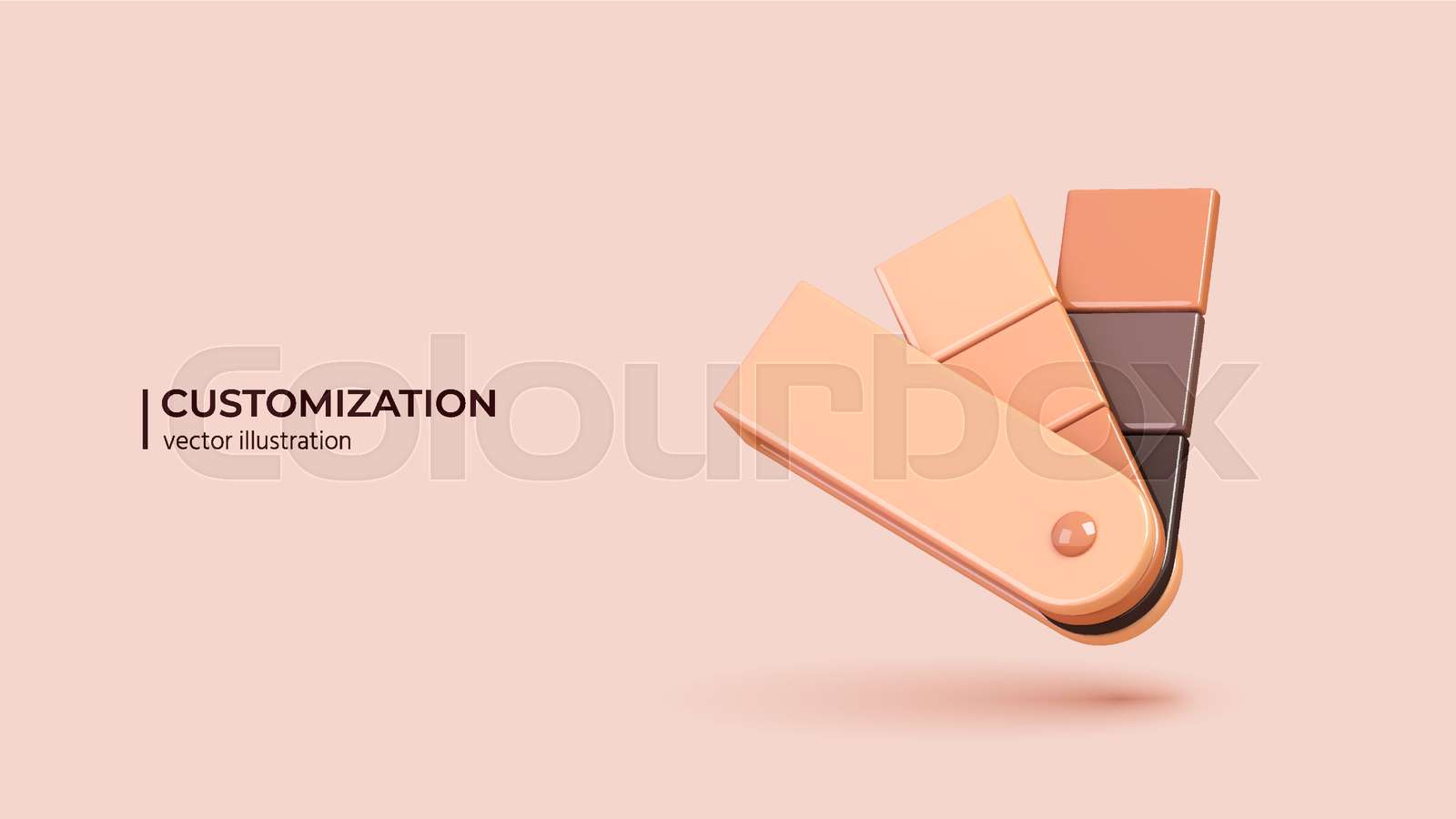Realistic 3d design of color vector samples in cartoon minimal style ...