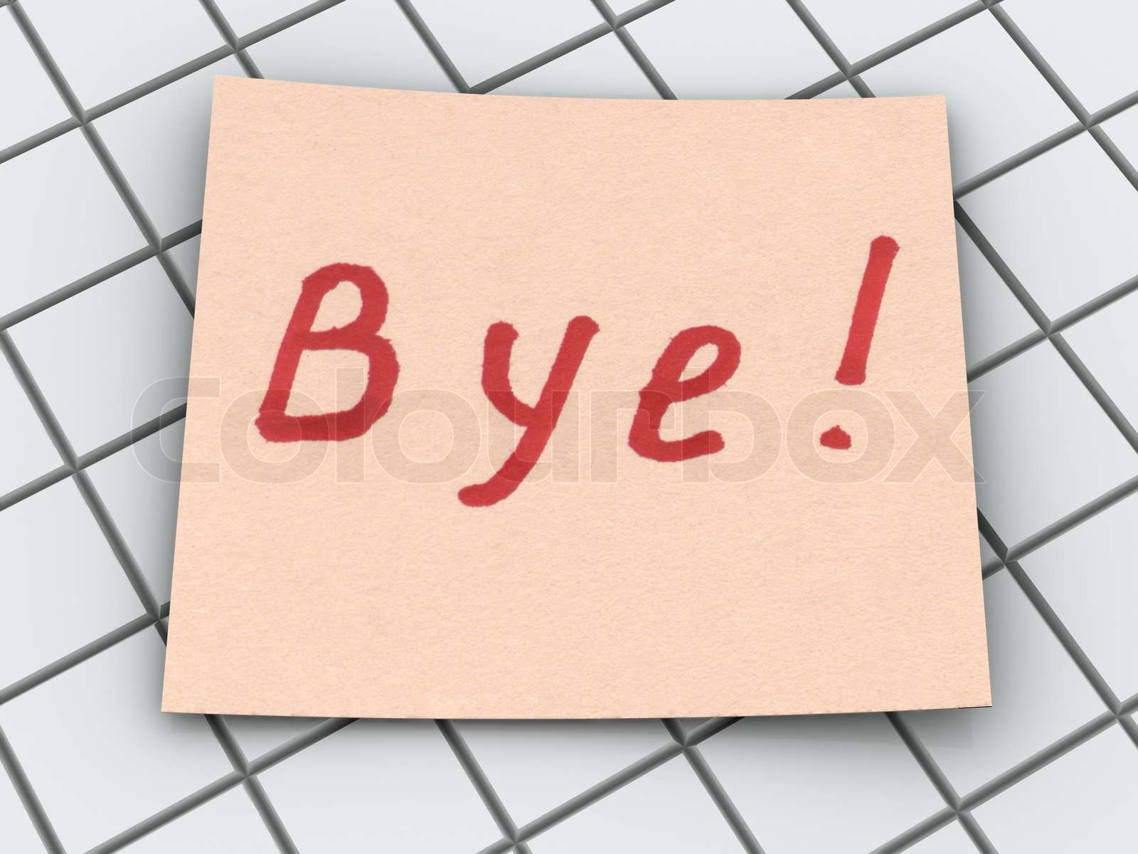 Bye | Stock image | Colourbox