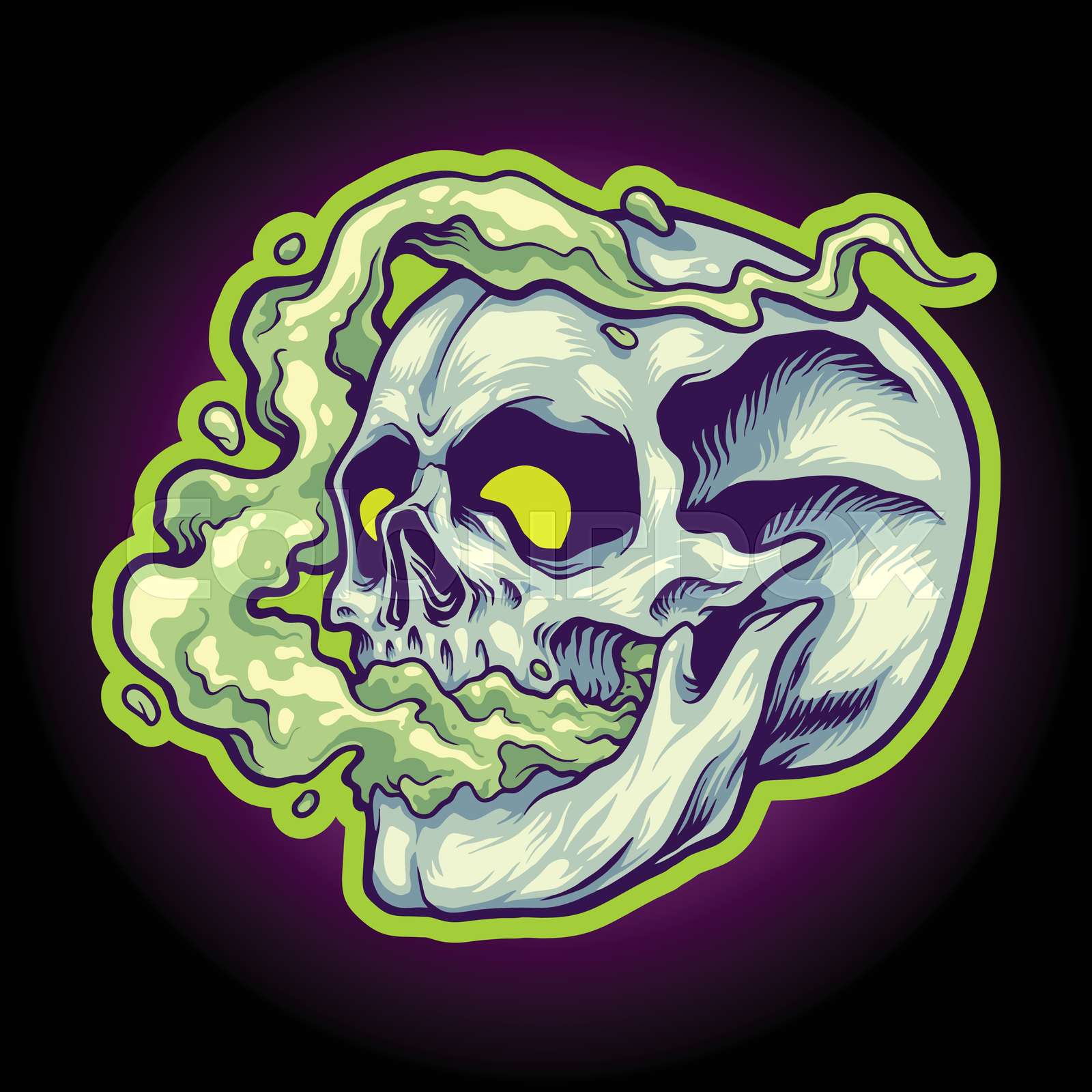 Stone skull with smoke weed Cannabis Cartoon Illustrations | Stock ...