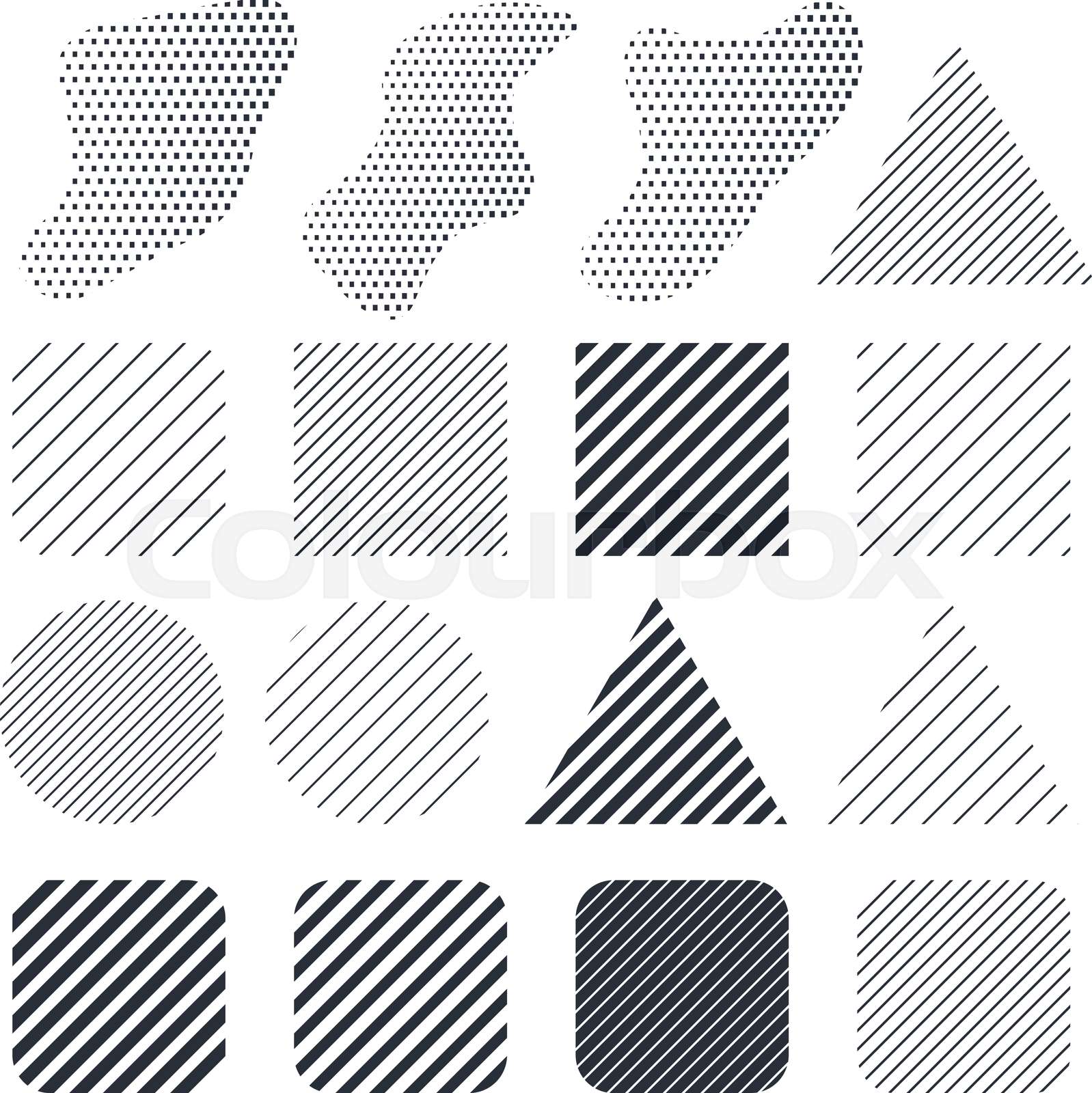 Set of abstract modern line shapes. Design element for poster, card ...