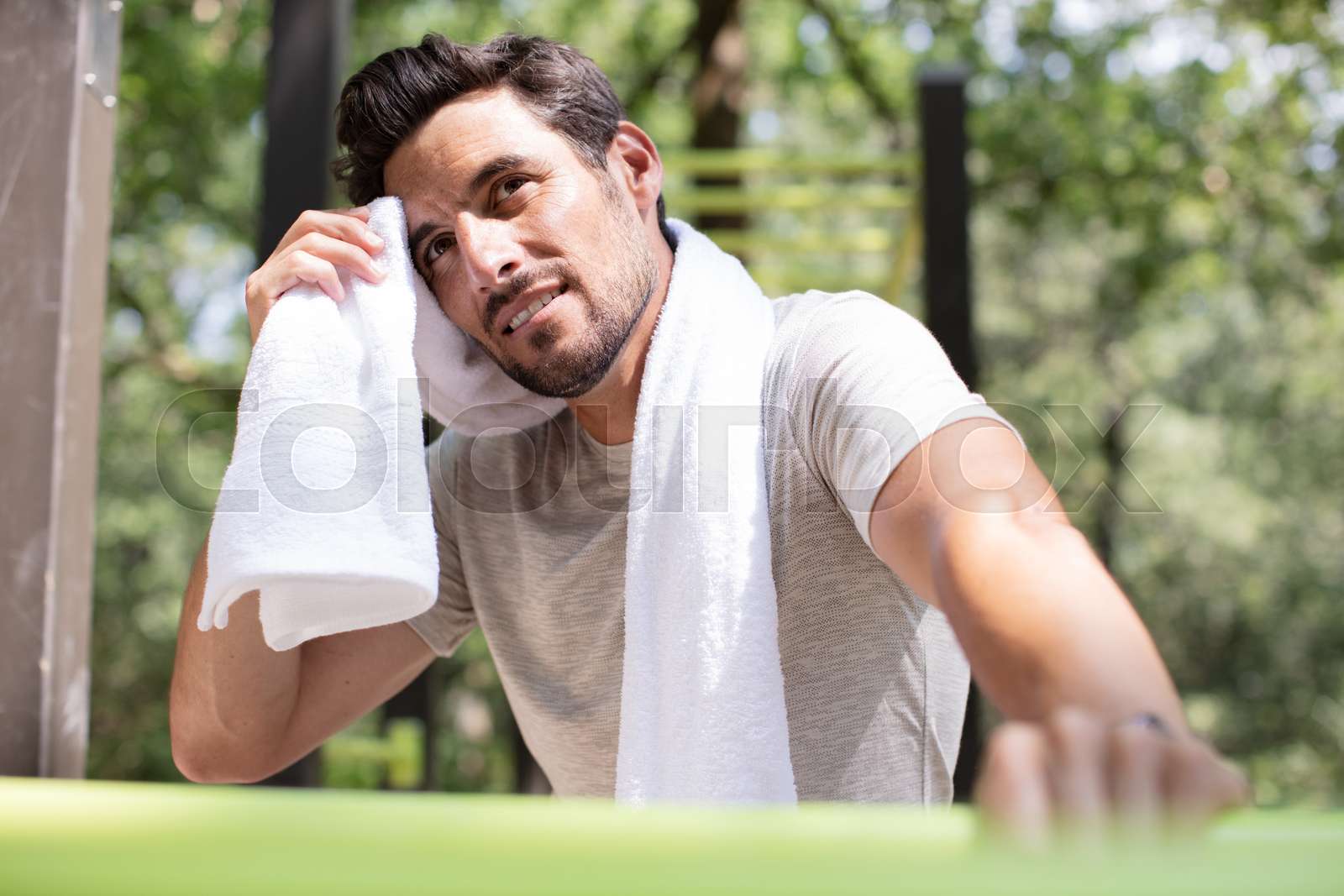 healthy lifestyle man while fitness | Stock image | Colourbox