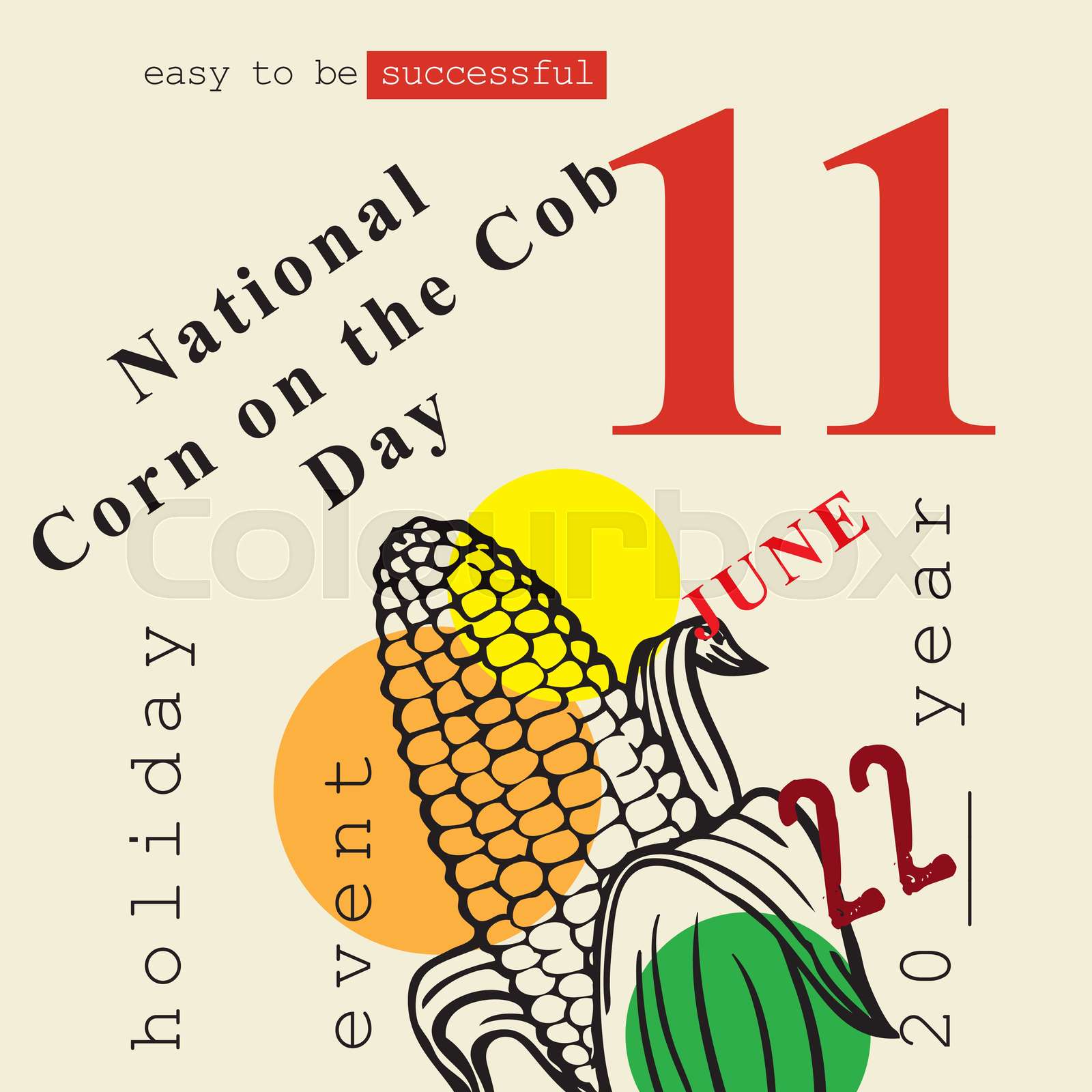 National Corn on Cob Day | Stock vector | Colourbox