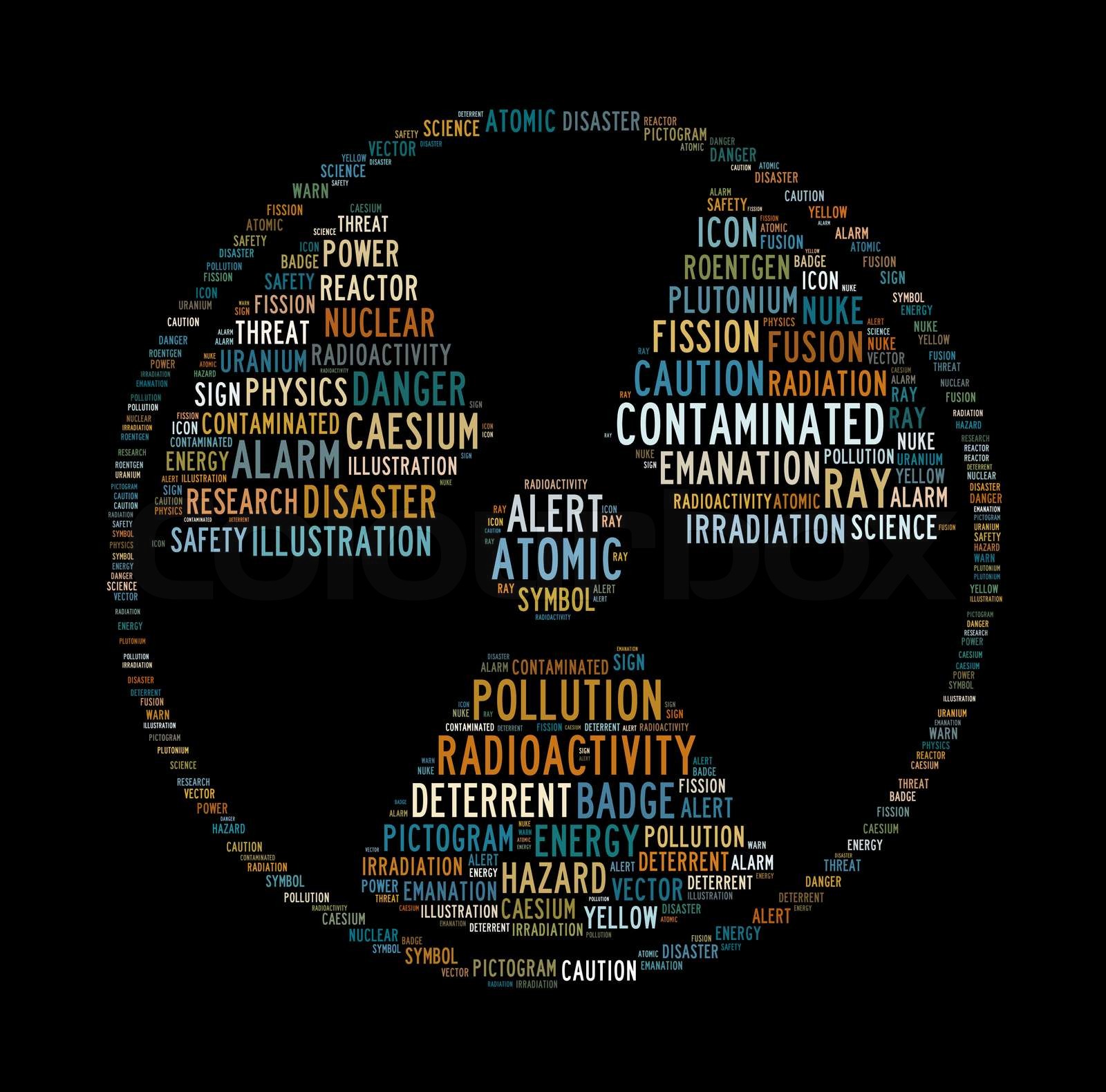 radioactive text symbol | Stock image | Colourbox