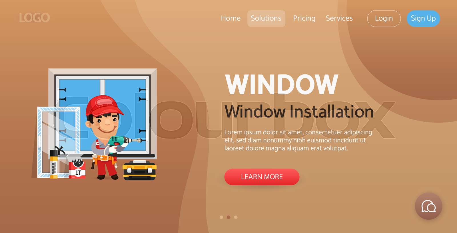 Window Website Template | Stock vector | Colourbox