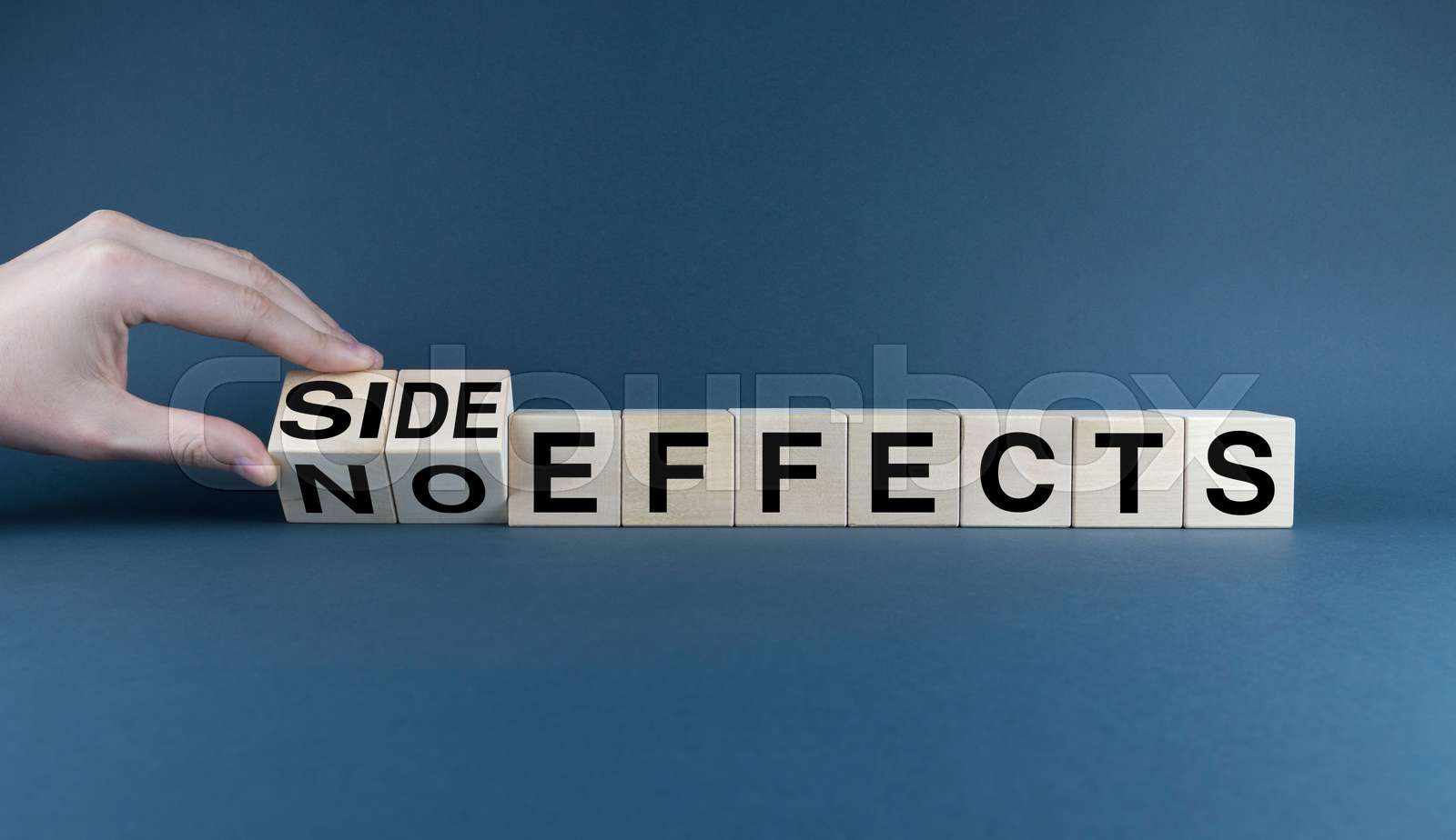 Side effects or No effects. The cubes form the words Side effects or No ...