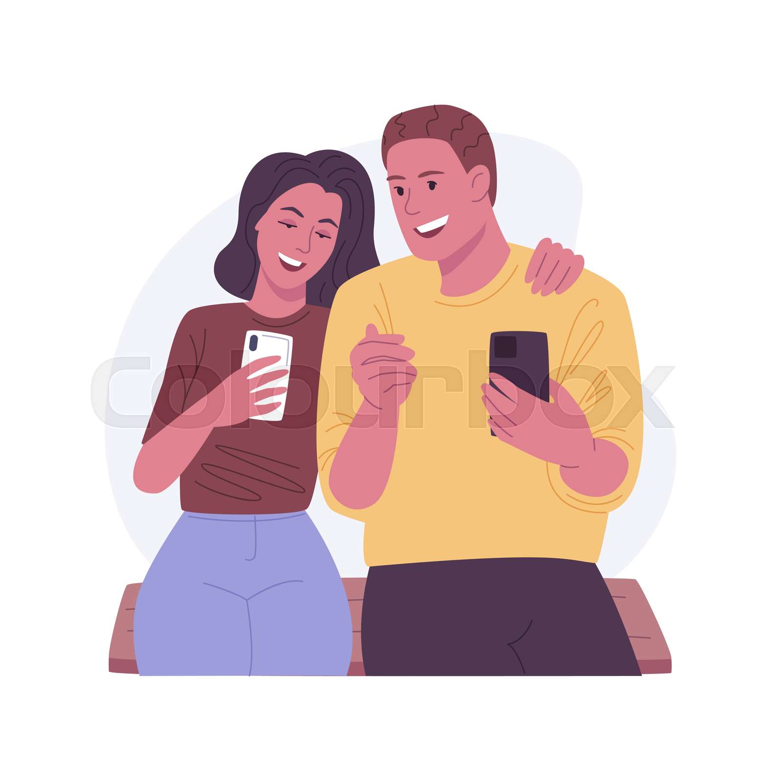 Chilling at the bench isolated cartoon vector illustrations. | Stock ...