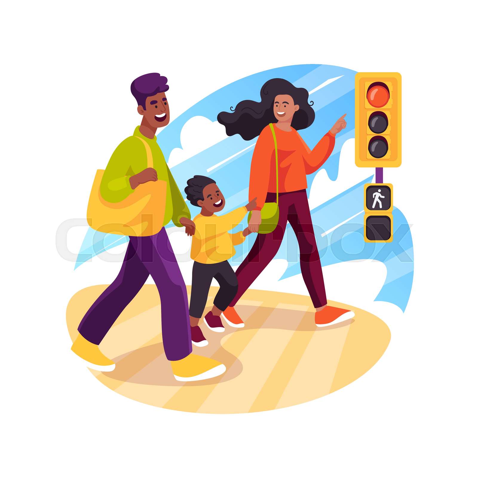 Teaching traffic rules isolated cartoon vector illustration. | Stock ...