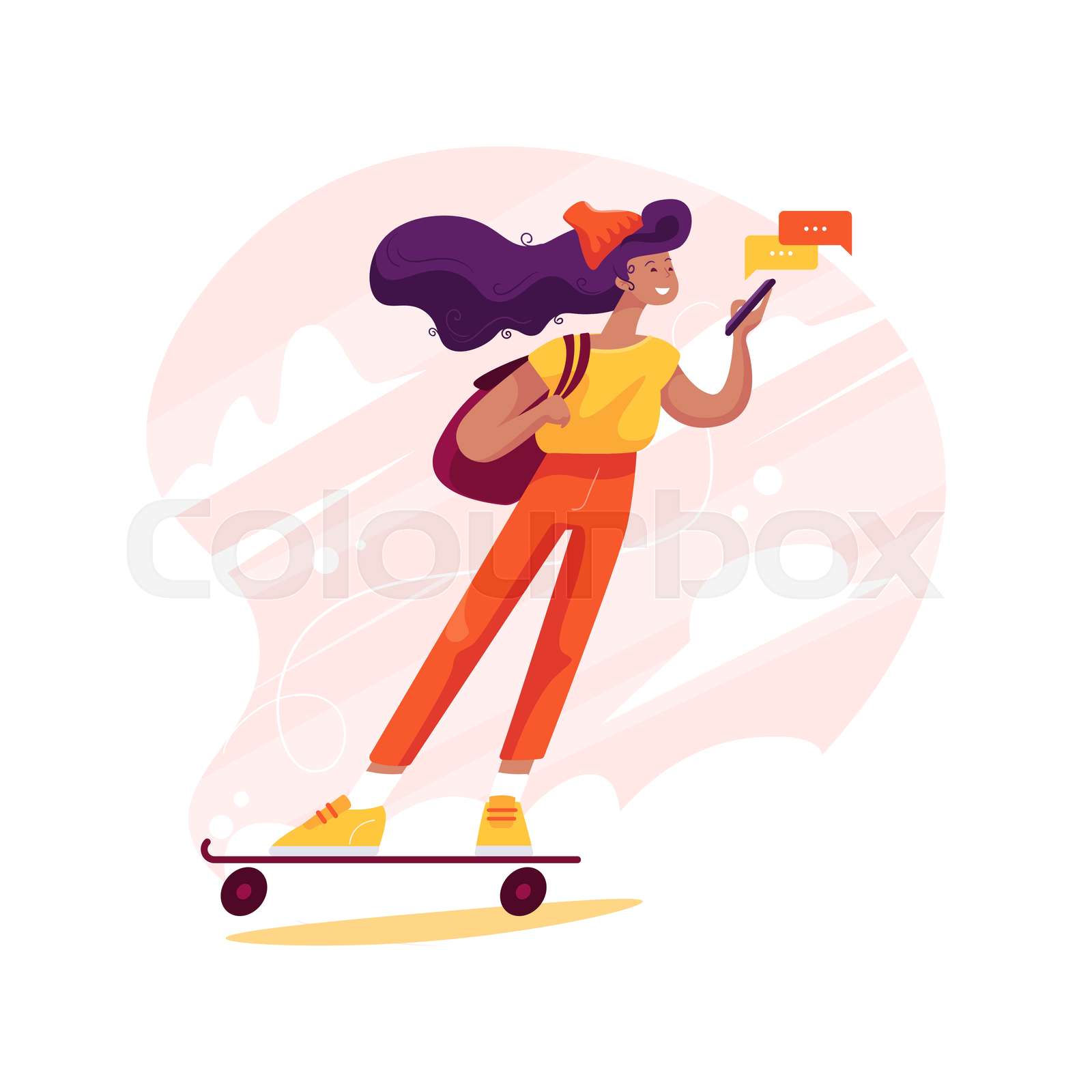 Roller skating isolated cartoon vector illustration. | Stock vector ...