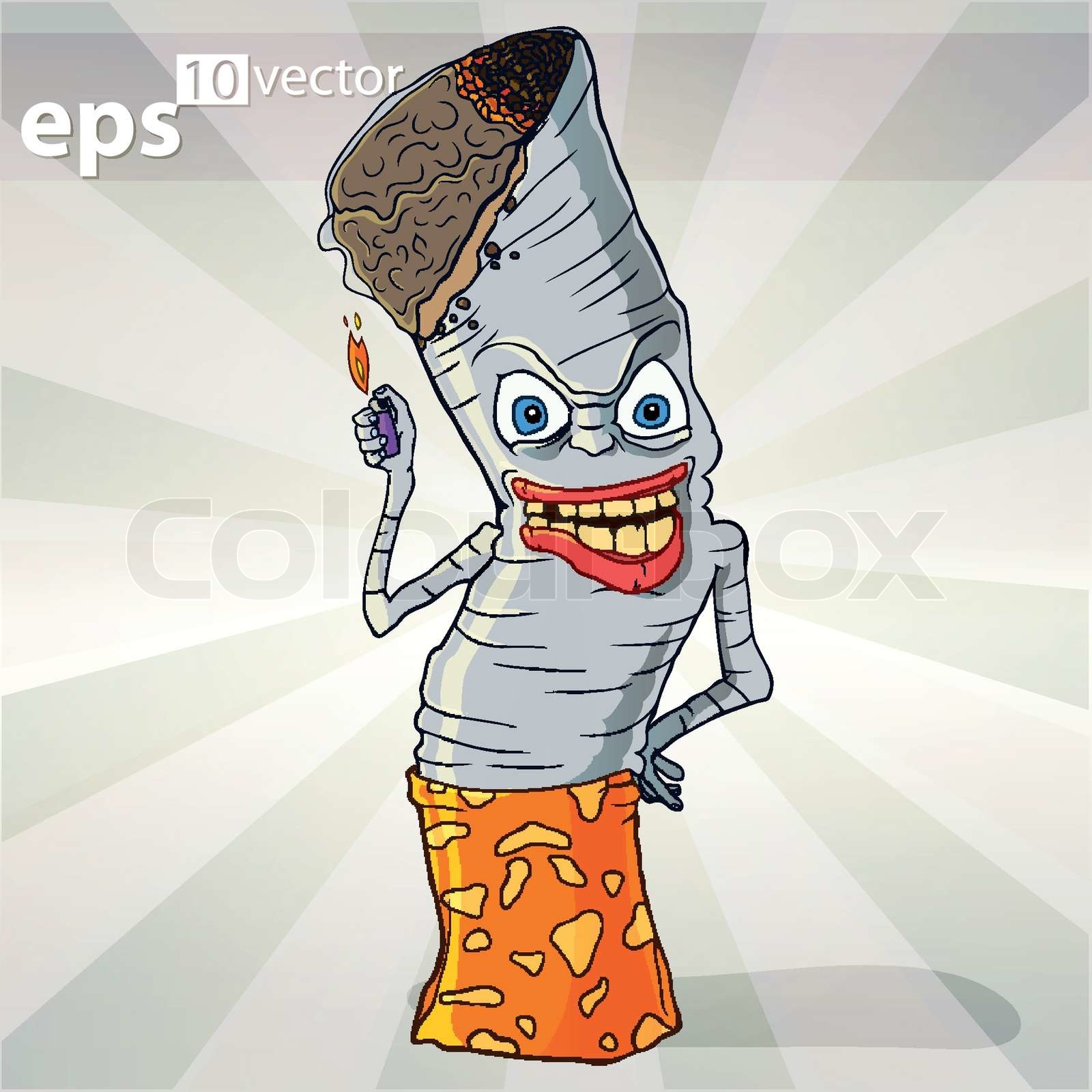 Stop smoking conception as sigarette evil vector character | Stock ...