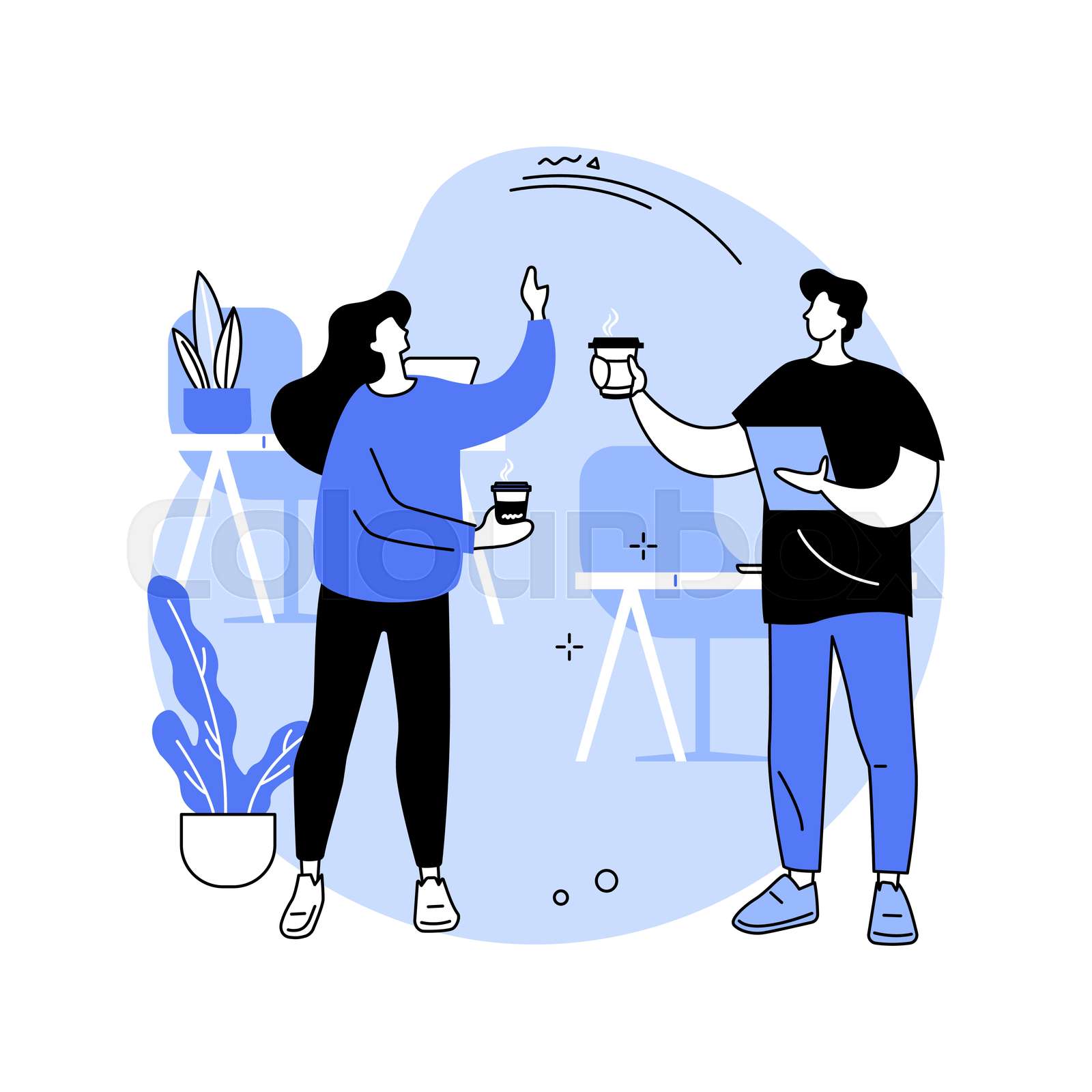 kaffe, livsstil, tegning | Stock vektor | Colourbox