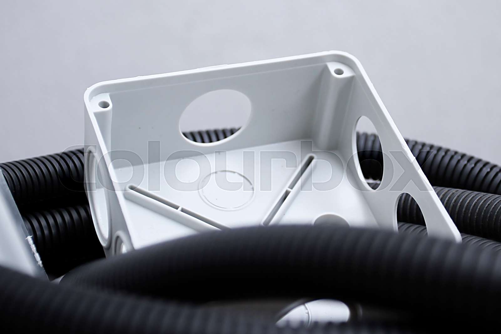 White electrical junction box | Stock image | Colourbox