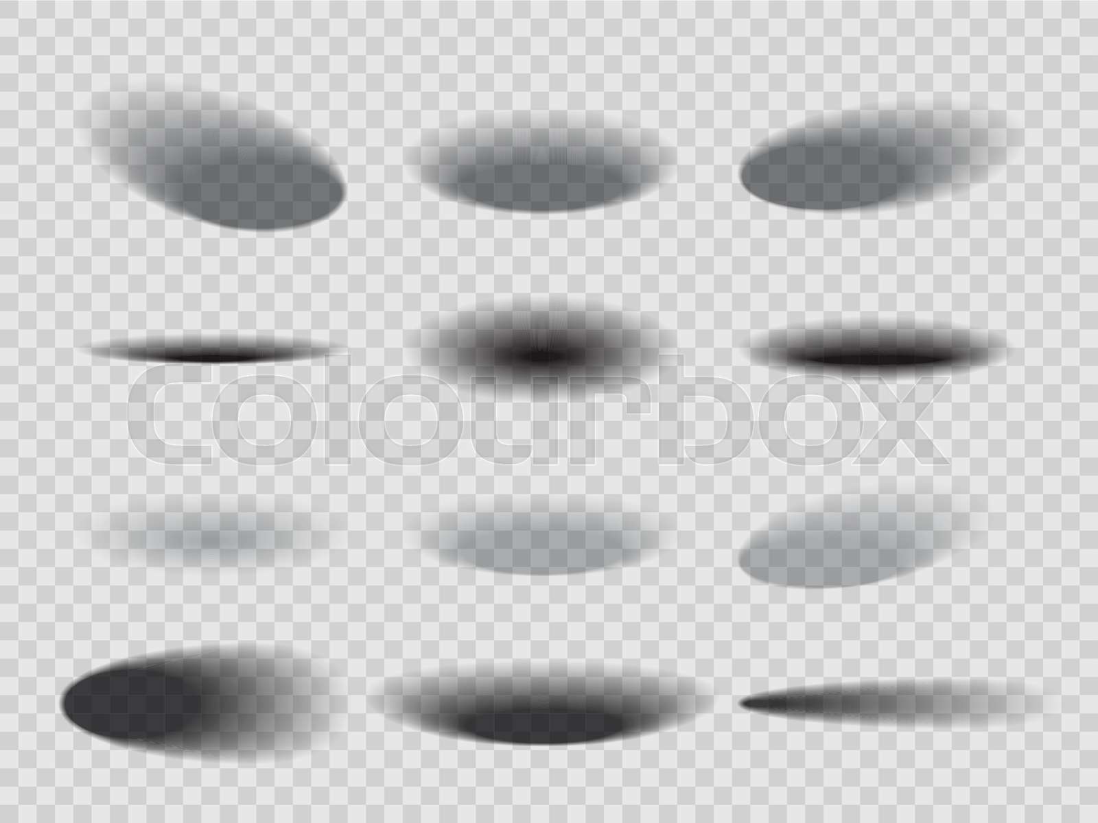 Round, oval realistic transparent shadow effects | Stock vector | Colourbox