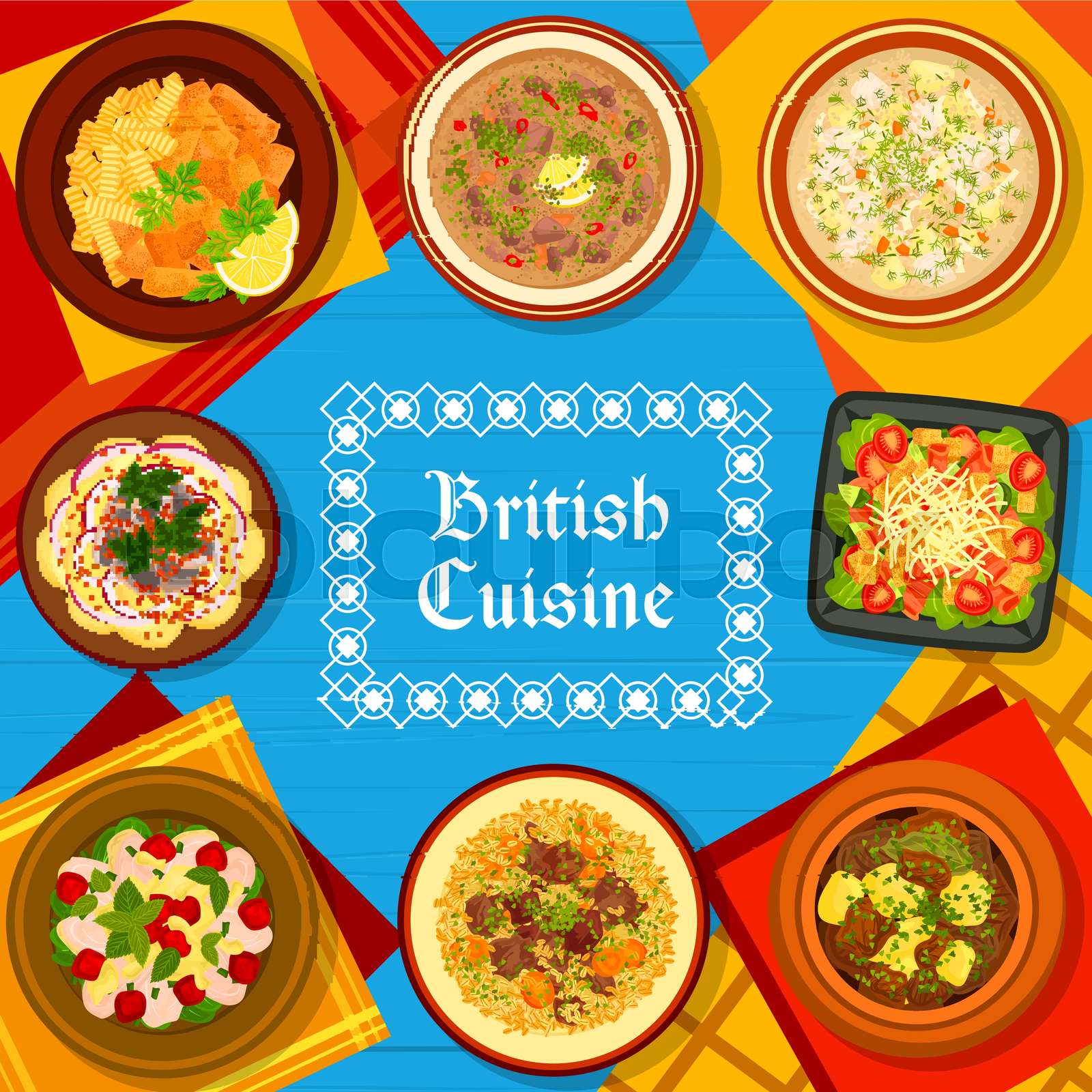 British food restaurant menu cover template | Stock vector | Colourbox